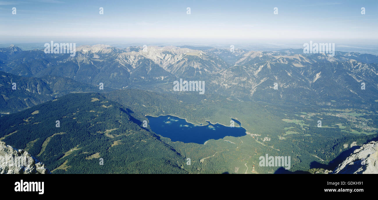 geography / travel, Germany, Bavaria, landscapes, Eibsee, view from ...