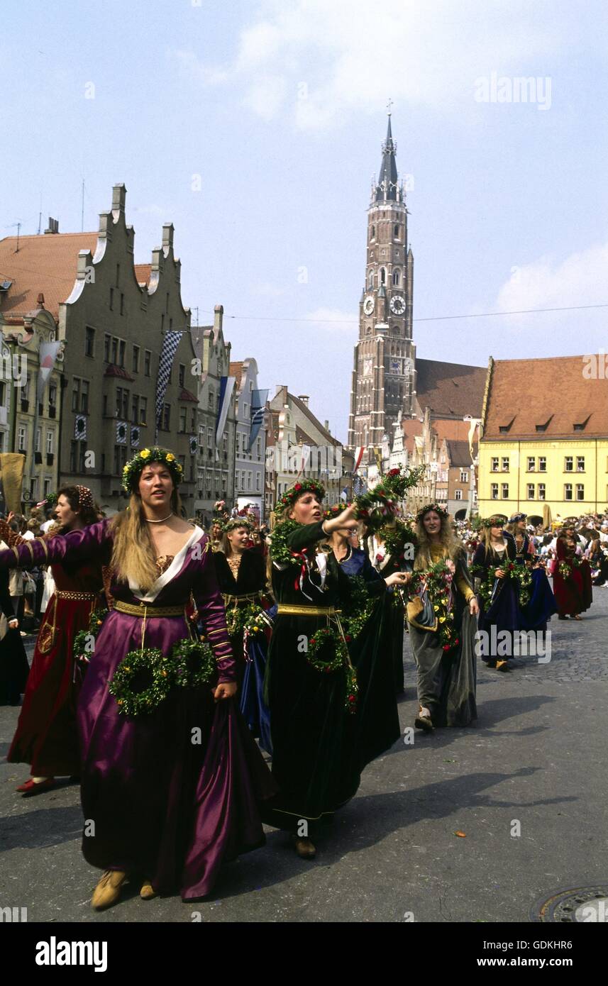 geography / travel, Germany, Bavaria, tradition / folklore, Landshut ...
