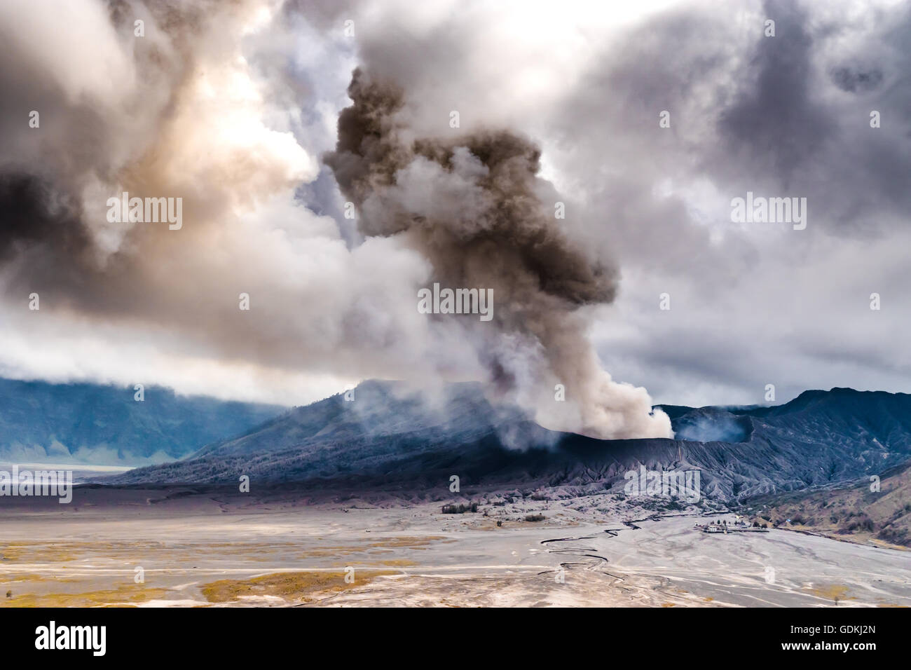 Volcano Bromo (Gunung Bromo) eruption, East Java island, Indonesia ...