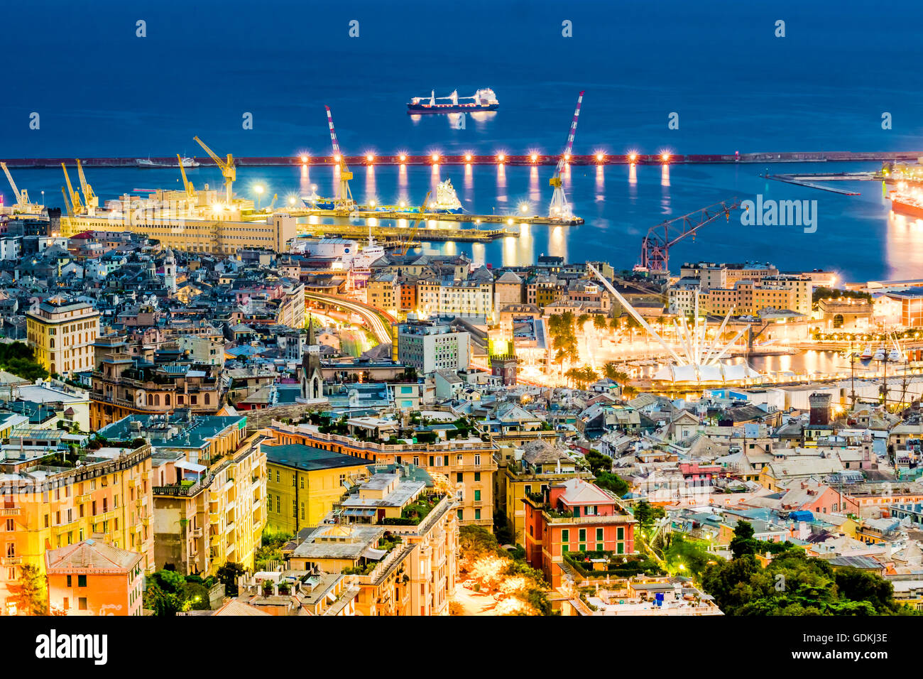 Genoa port and marina as seen from above Stock Photo - Alamy