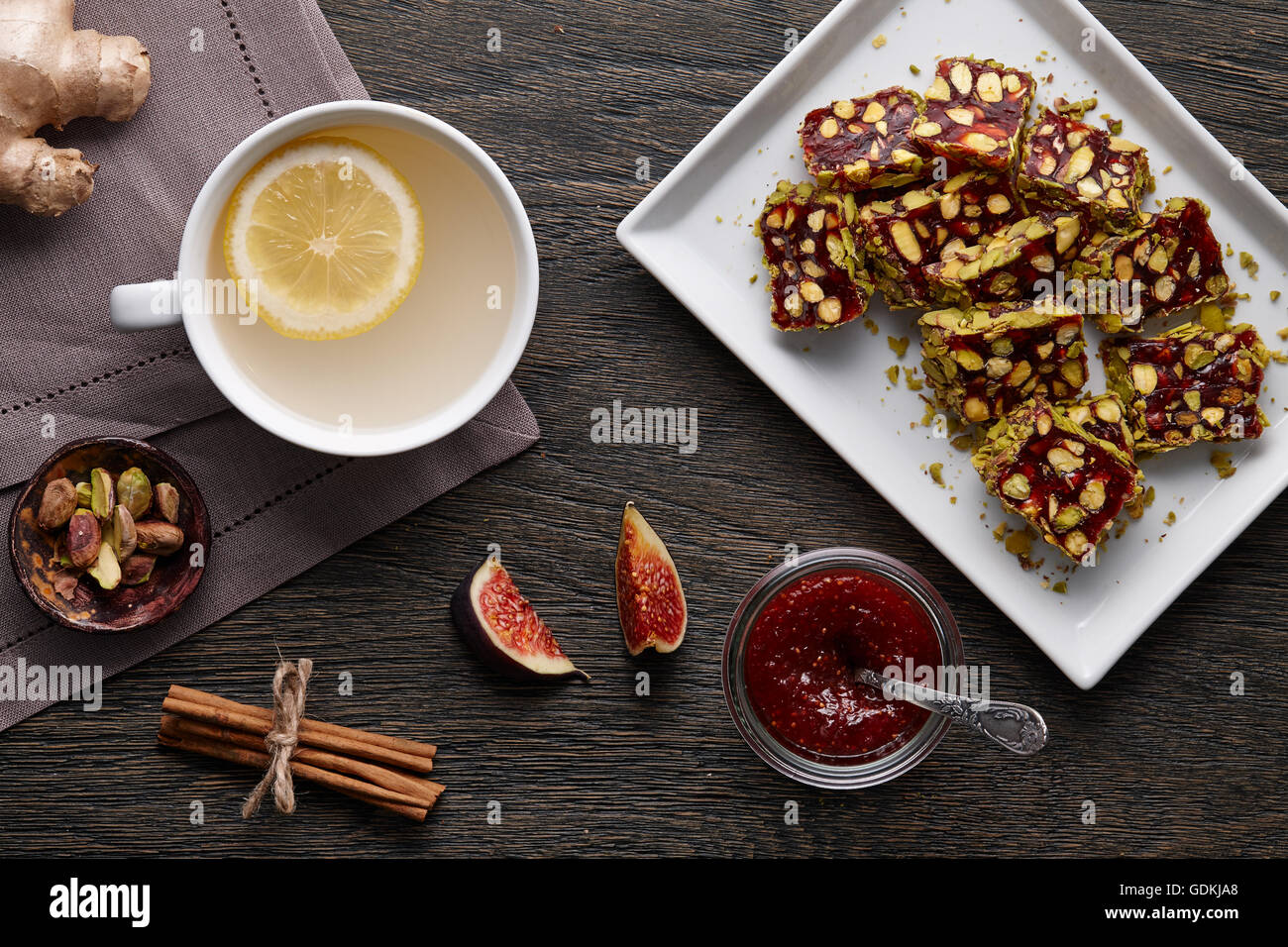 Ginger tea top view hi-res stock photography and images - Alamy