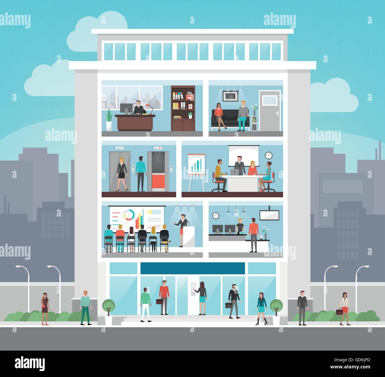 Interiors sitting room Stock Vector Images - Alamy