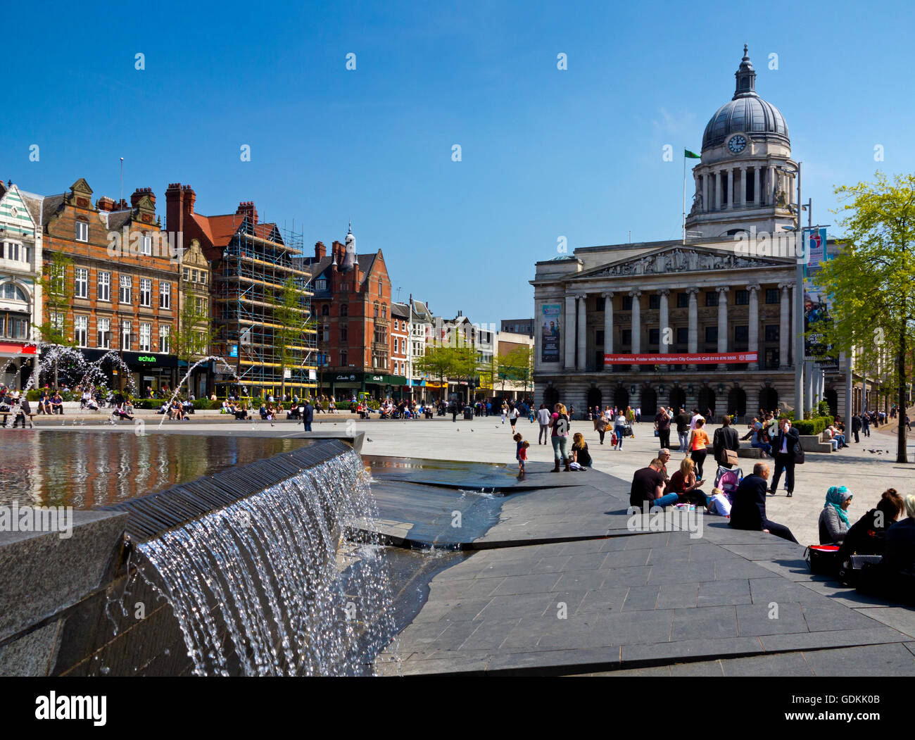 View over Market Square in Nottingham city centre Nottinghamshire ...