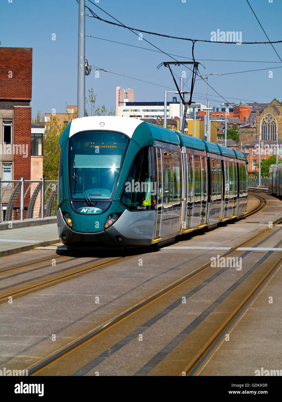 Nottingham Express Transit NET Alstom tram in operation in Nottingham ...