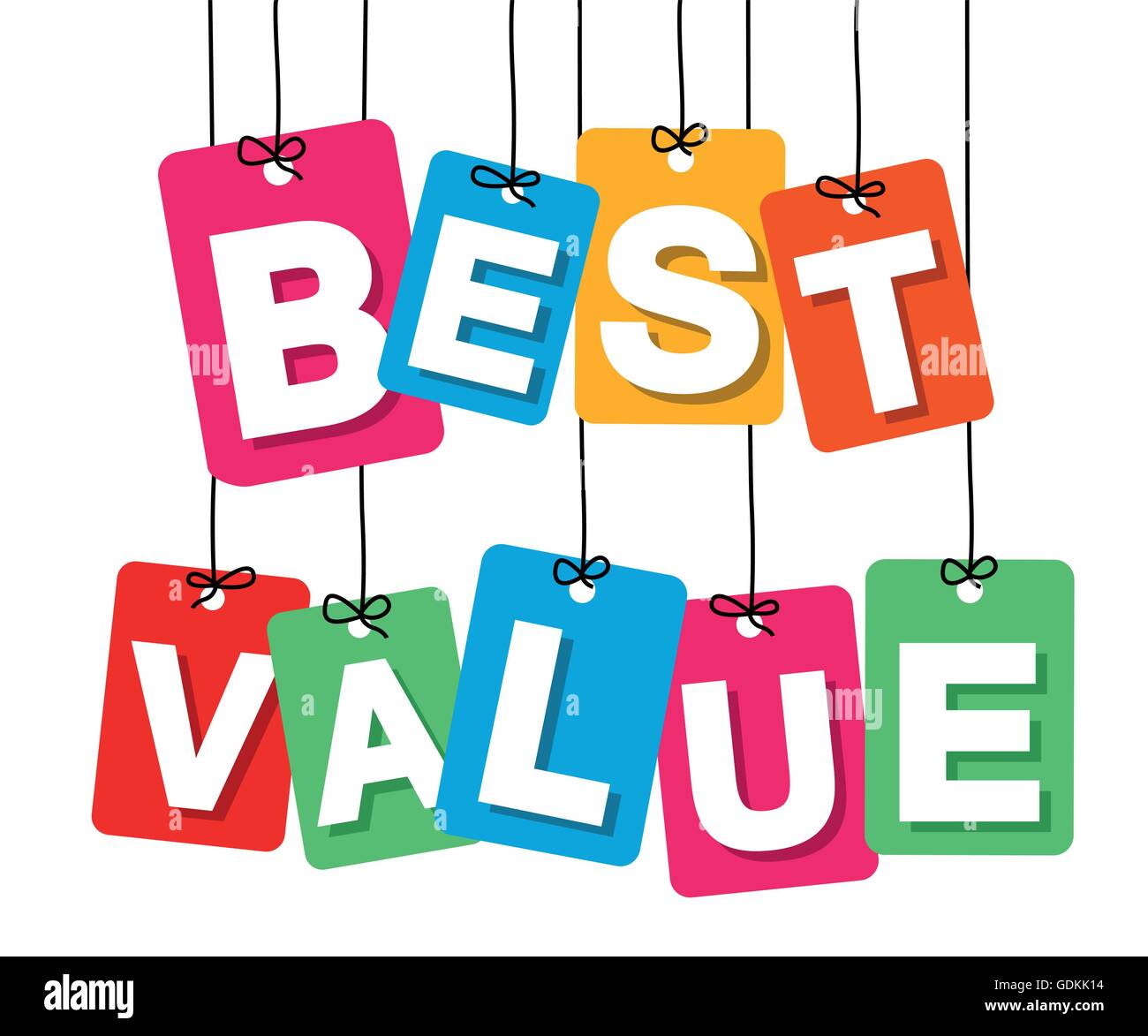 Vector colorful hanging cardboard. Tags - best value Stock Vector Image ...