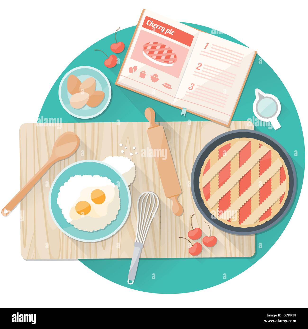 Ingredients utensils baking Stock Vector Images - Alamy