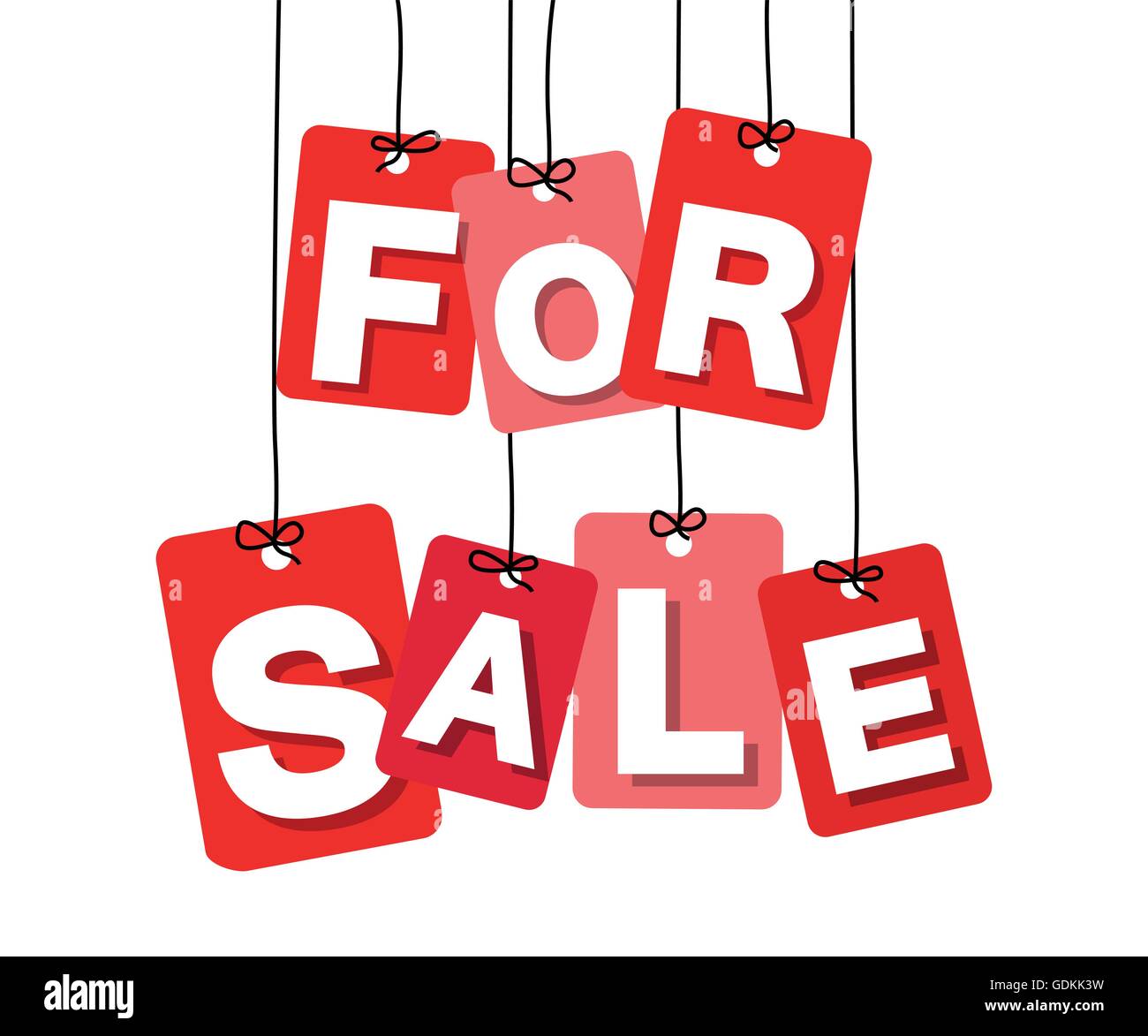 Vector colorful hanging cardboard. Tags - for sale Stock Vector Image ...