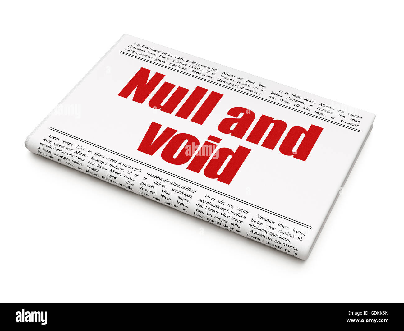 Law concept: newspaper headline Null And Void Stock Photo - Alamy