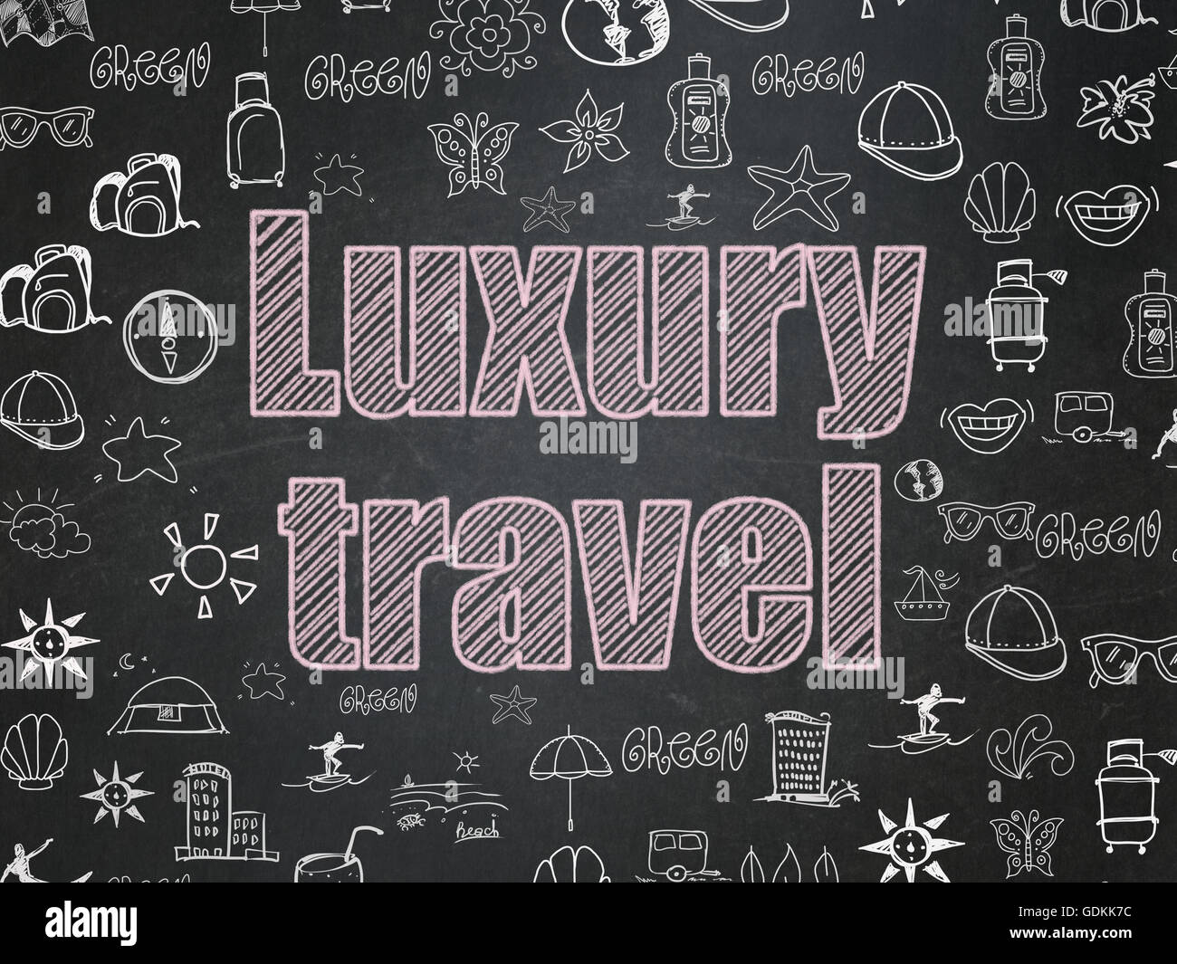 Tourism concept: Luxury Travel on School board background Stock Photo ...