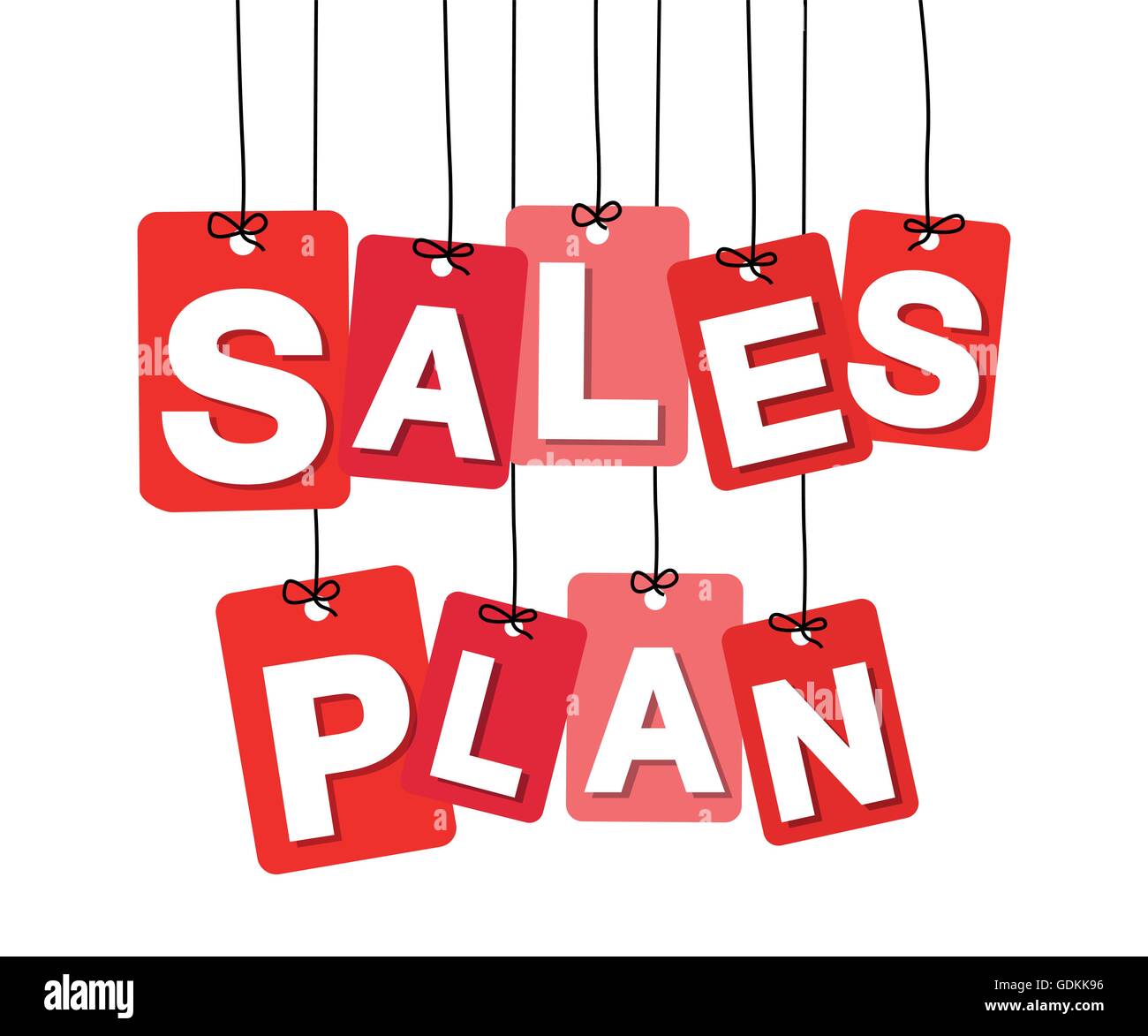 Vector colorful hanging cardboard. Tags - sales plan Stock Vector Image ...