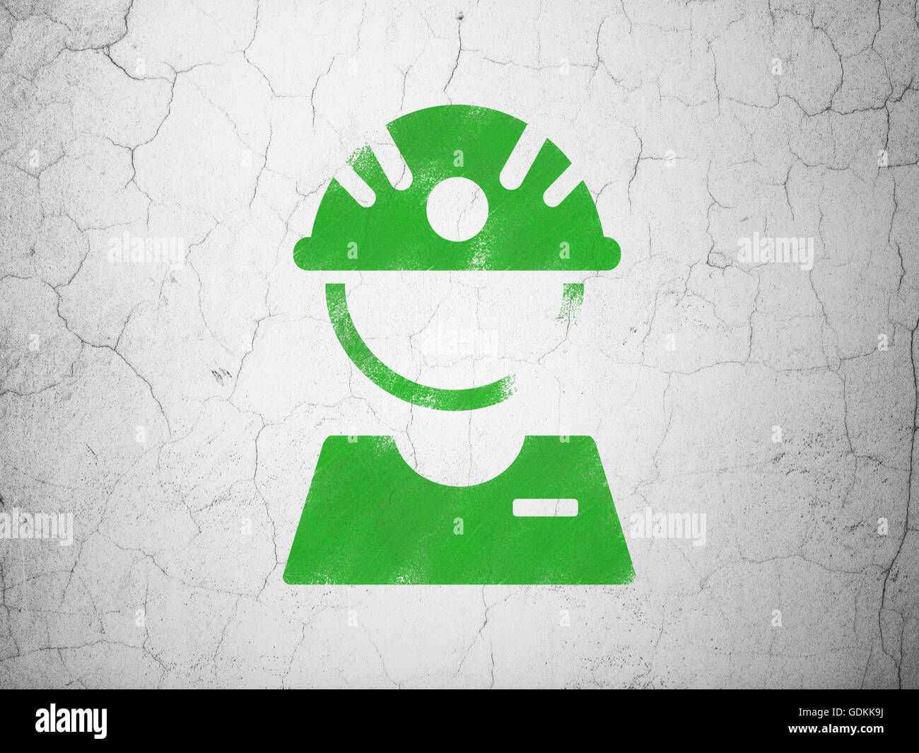 Industry concept: Factory Worker on wall background Stock Photo - Alamy