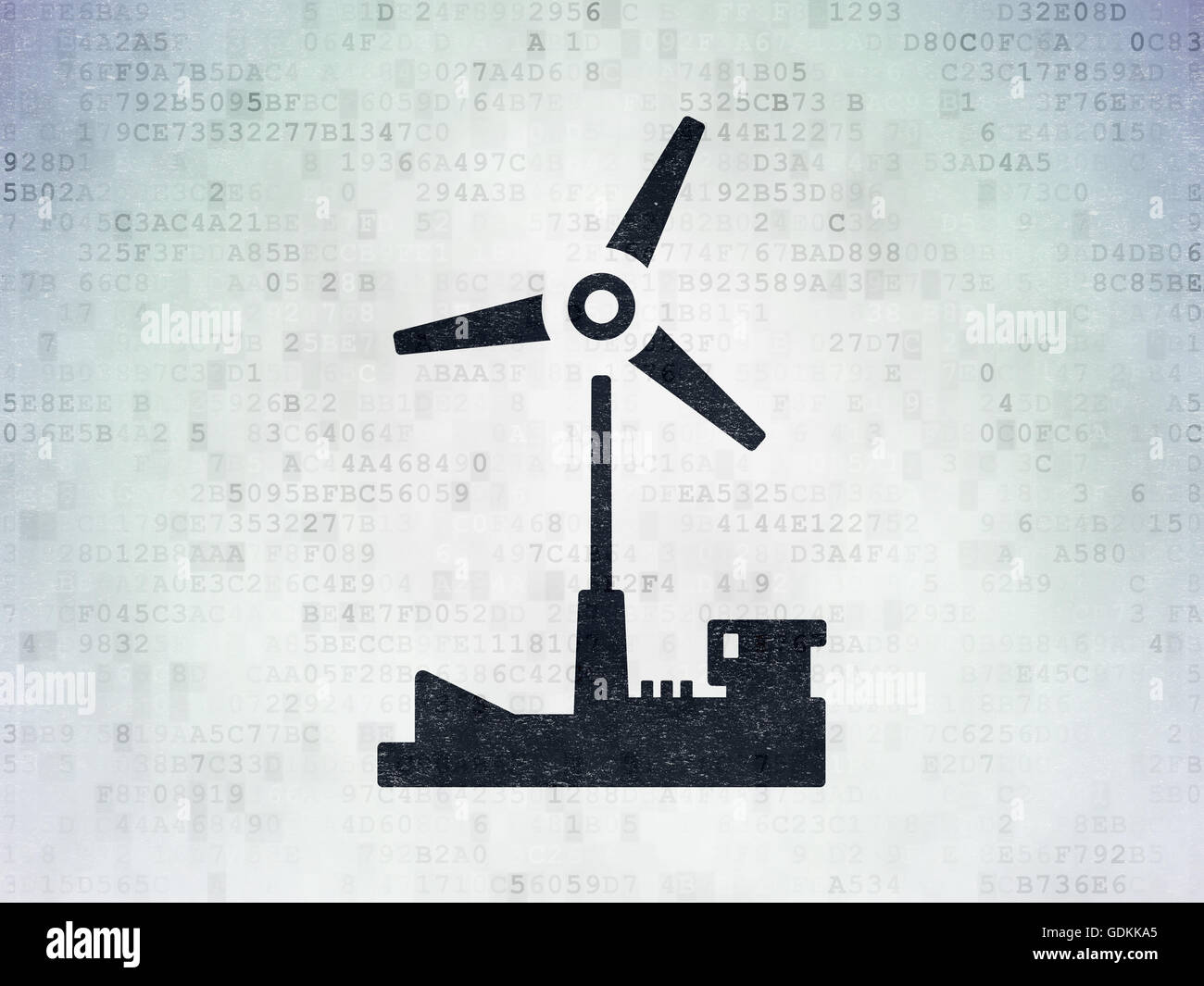 Industry concept: Windmill on Digital Data Paper background Stock Photo ...