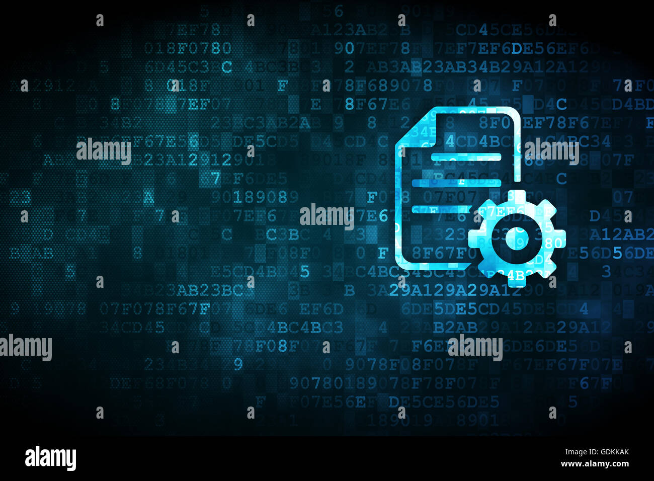 Software concept: Gear on digital background Stock Photo - Alamy