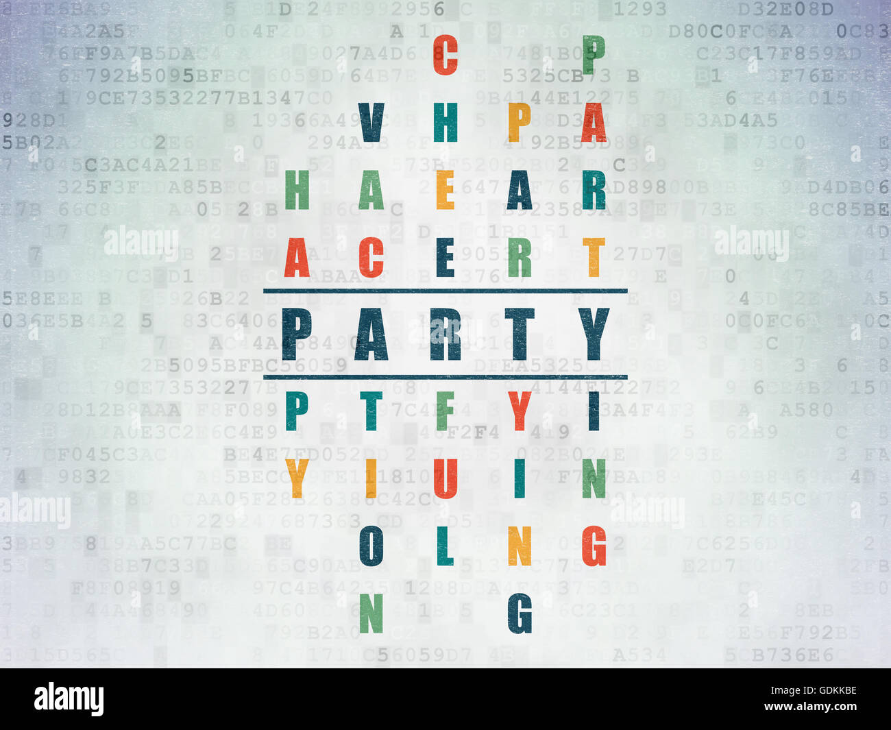 Entertainment, concept: Party in Crossword Puzzle Stock Photo - Alamy