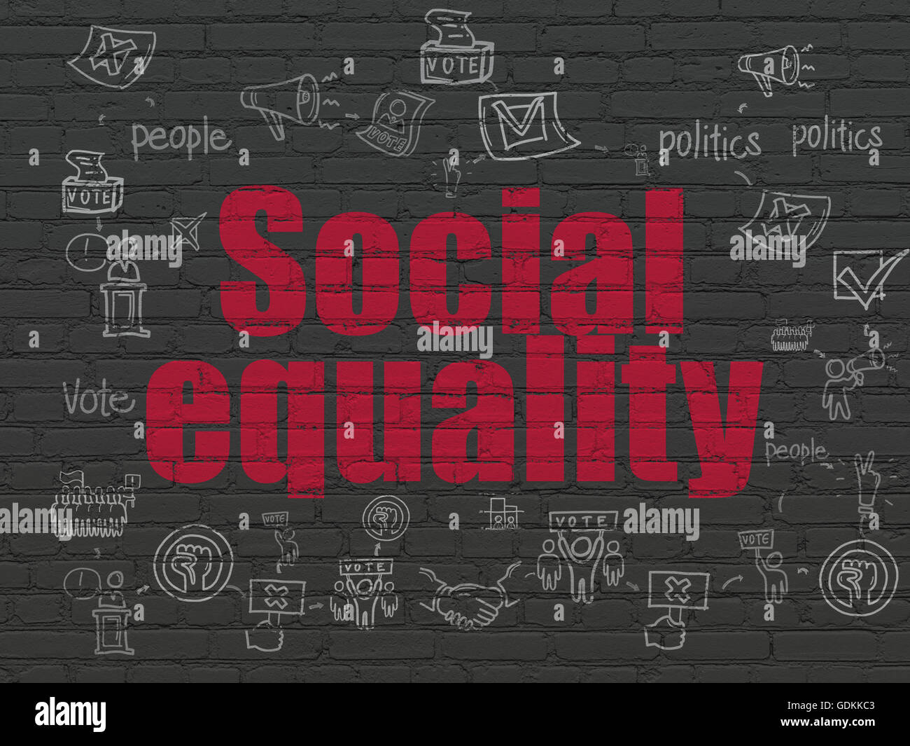 Political concept: Social Equality on wall background Stock Photo - Alamy