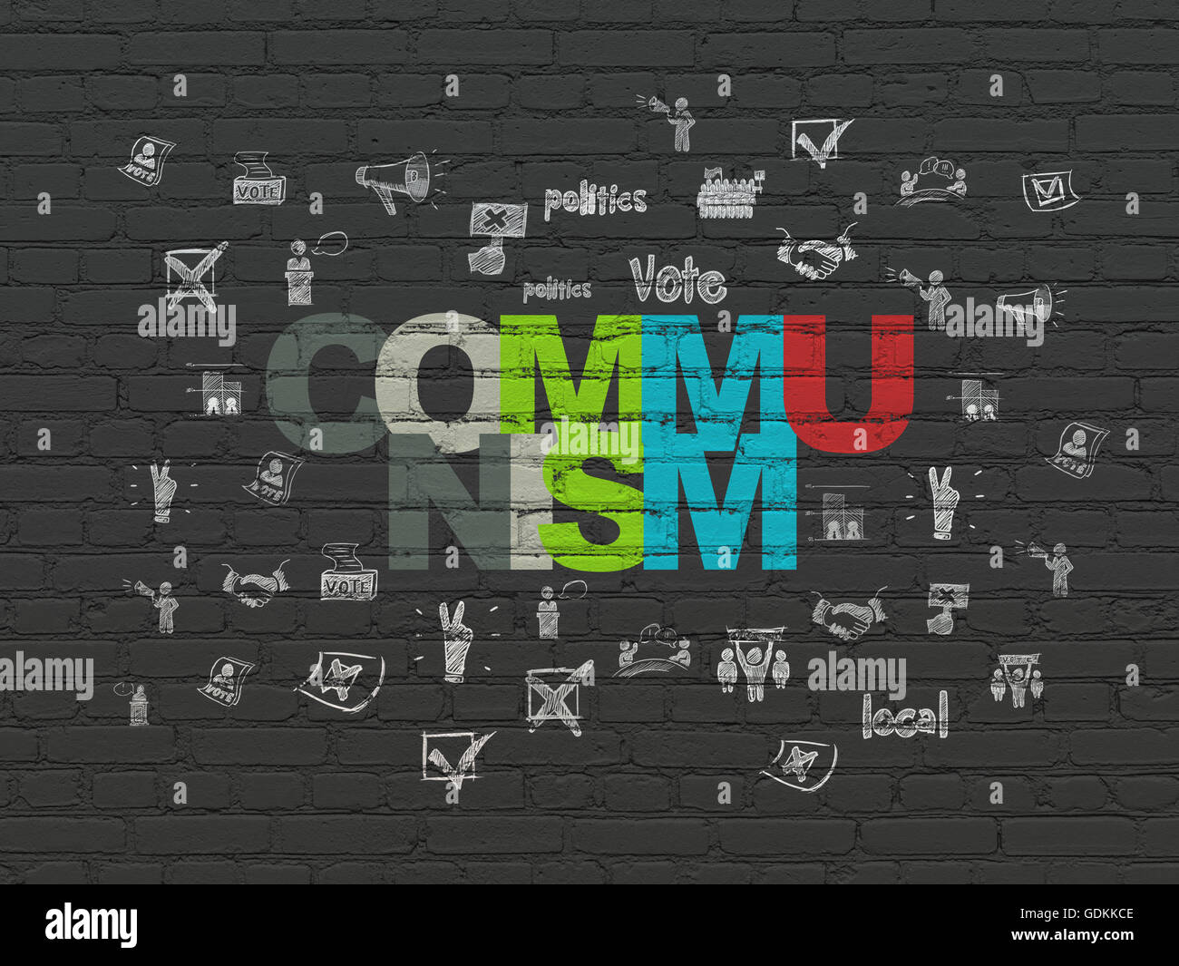 Political concept: Communism on wall background Stock Photo - Alamy