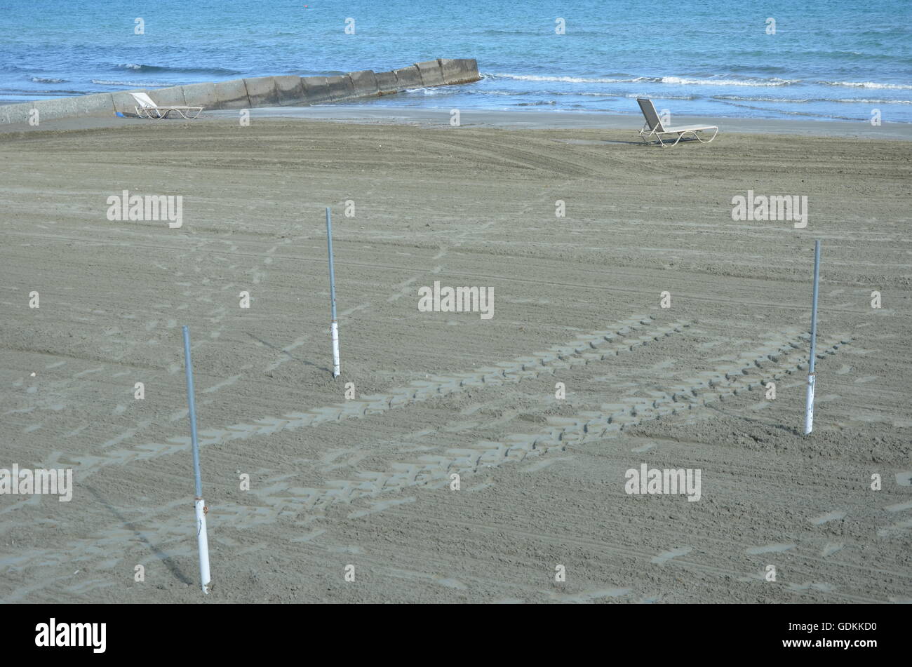 sunbed, see, sand, no tourists, no customer, empty, deck chair, beach ...