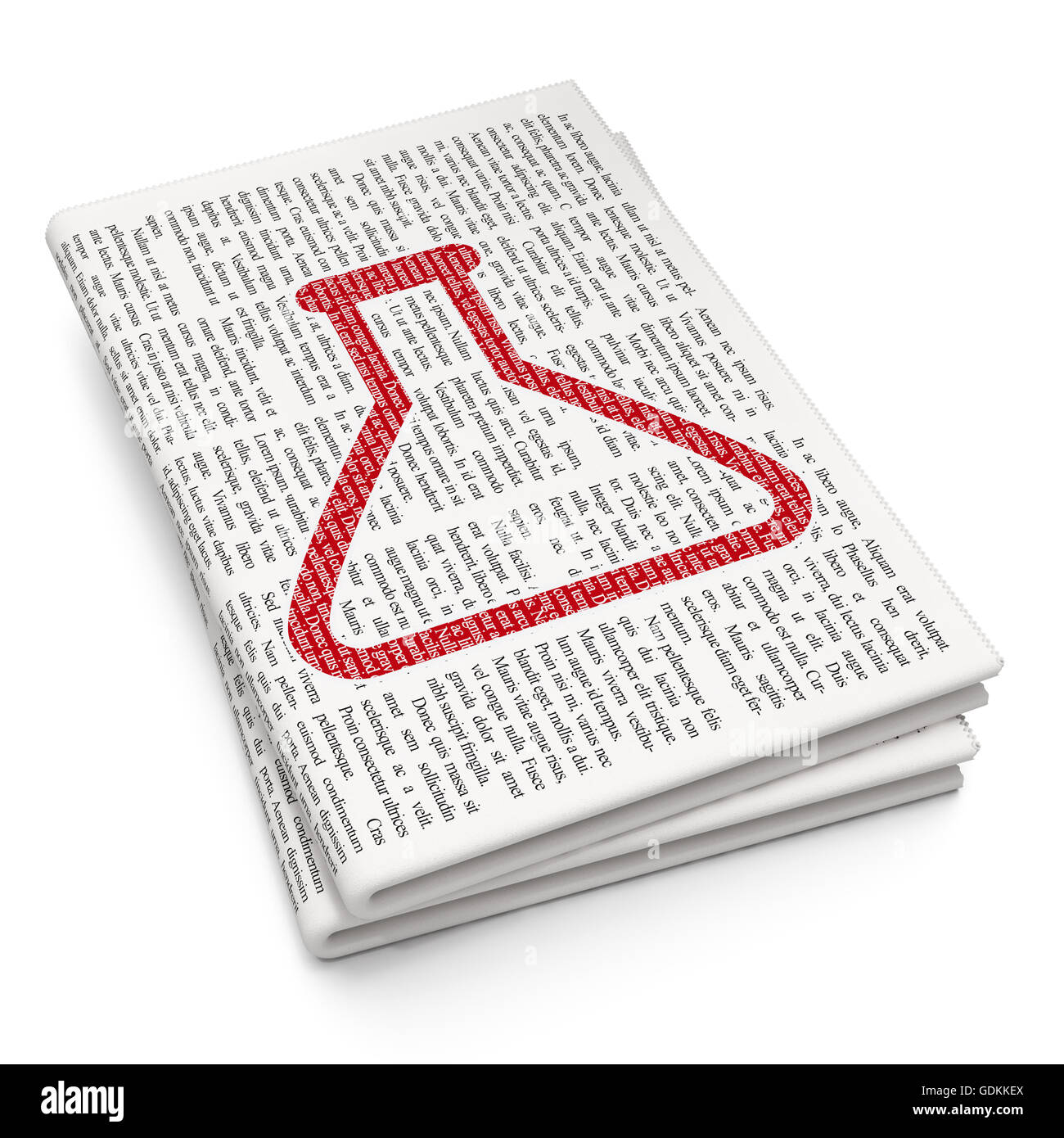Science concept: Flask on Newspaper background Stock Photo - Alamy