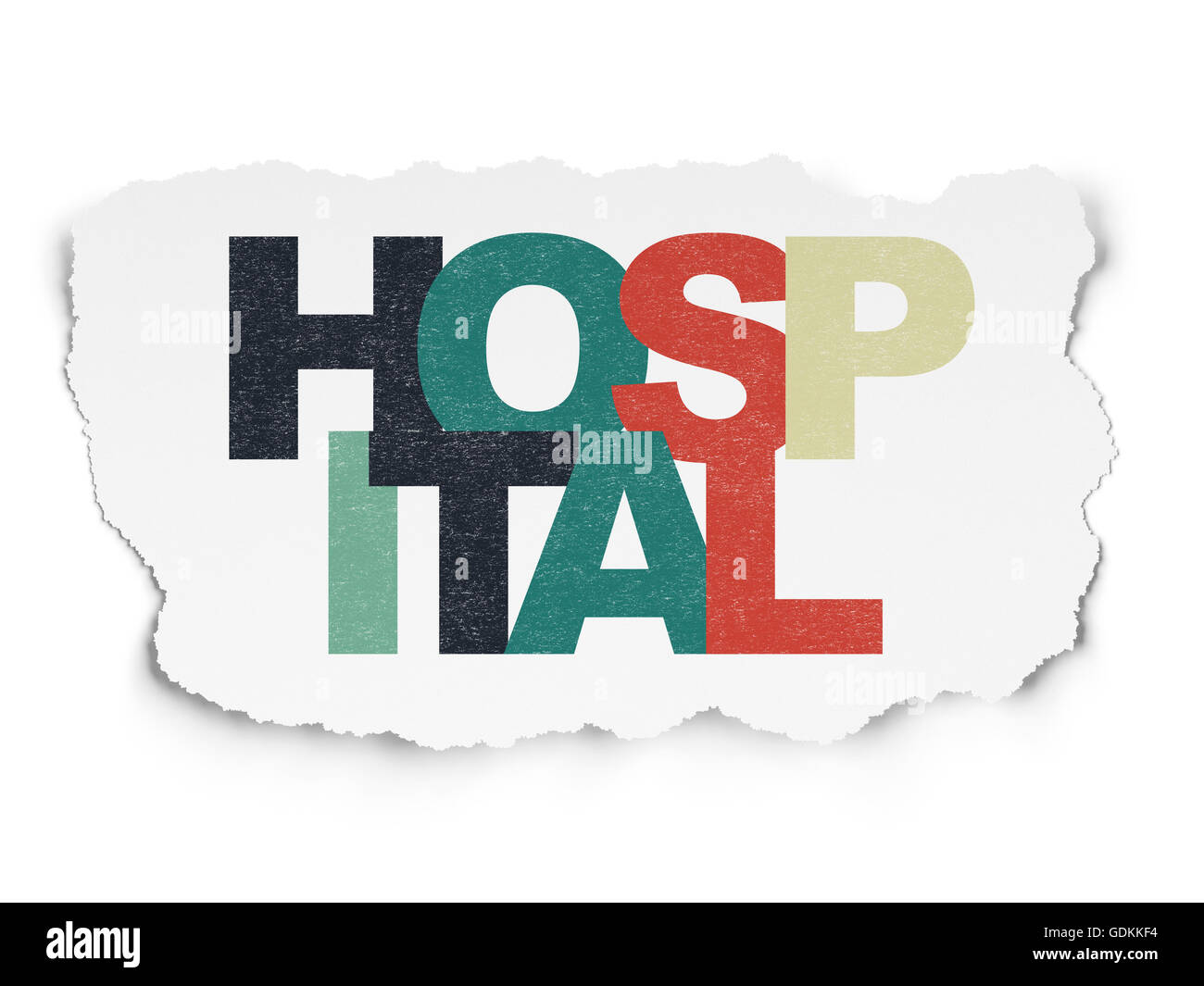 Healthcare concept: Hospital on Torn Paper background Stock Photo - Alamy