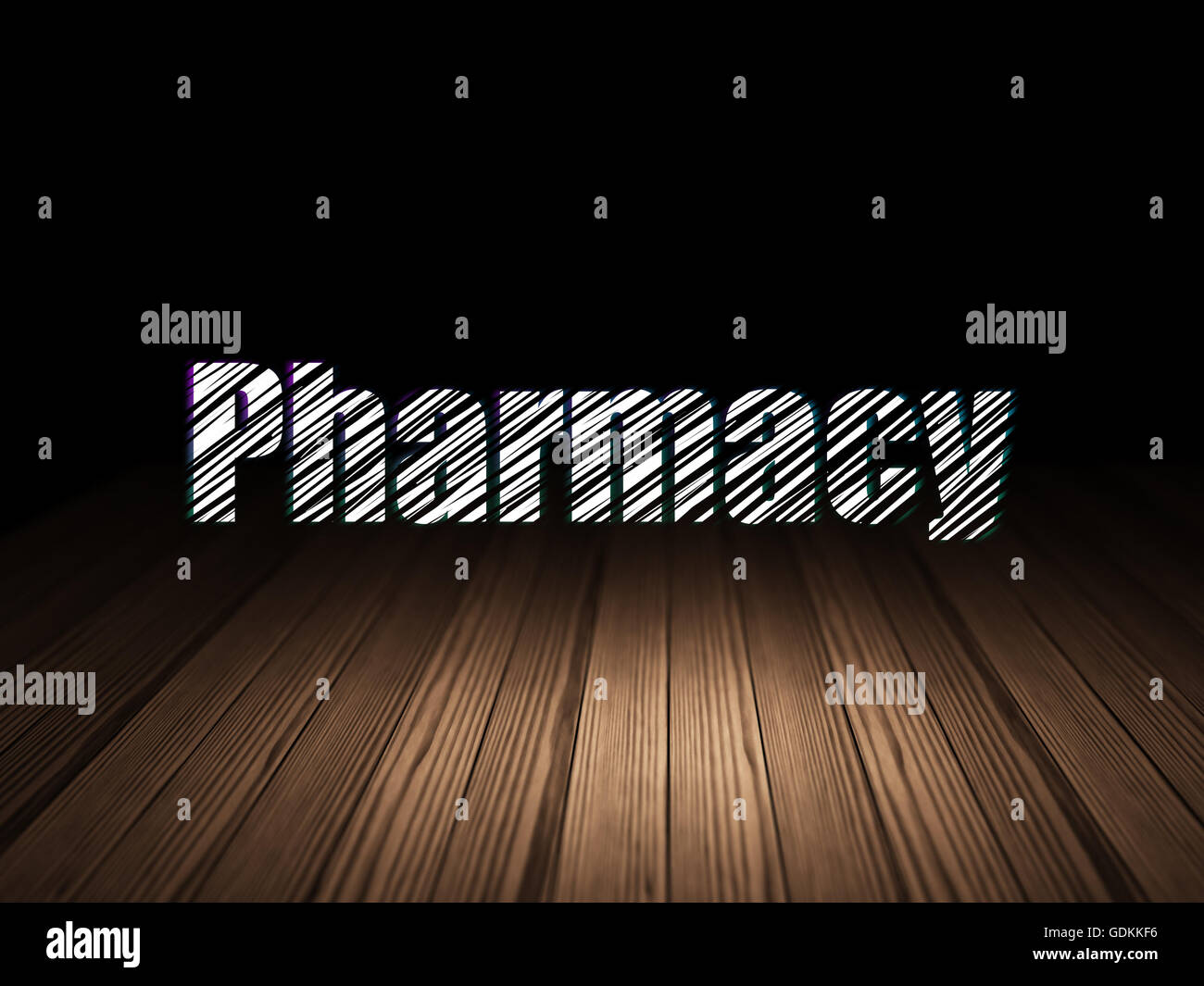 Medicine concept: Pharmacy in grunge dark room Stock Photo - Alamy