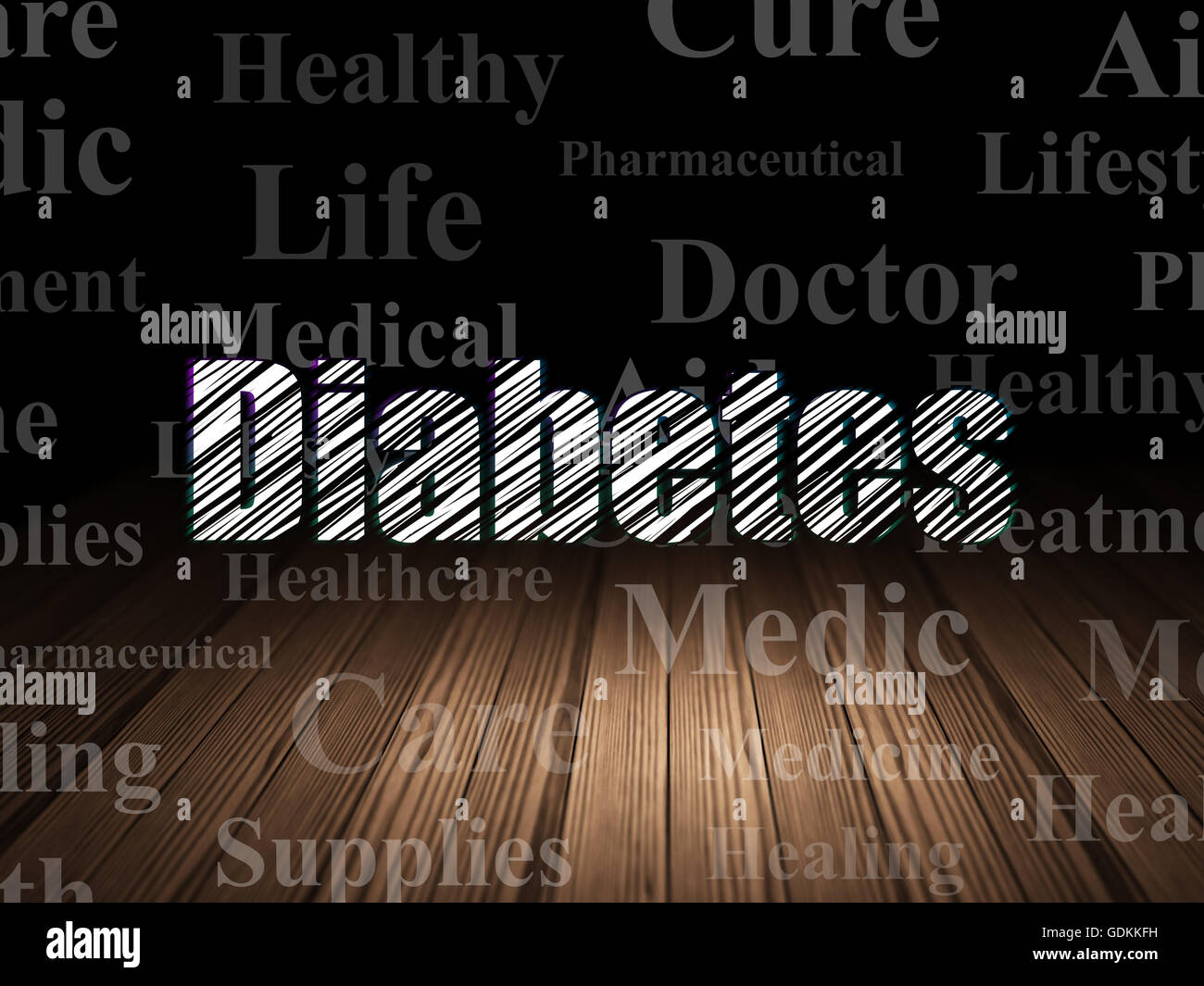 Medicine concept: Diabetes in grunge dark room Stock Photo - Alamy