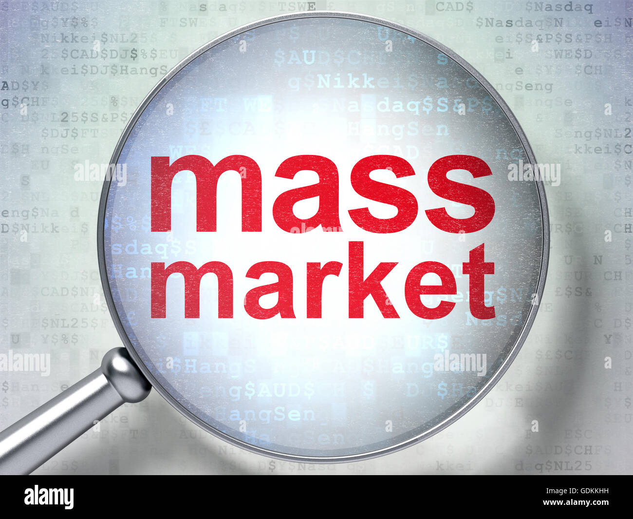 Marketing concept: Mass Market with optical glass Stock Photo - Alamy