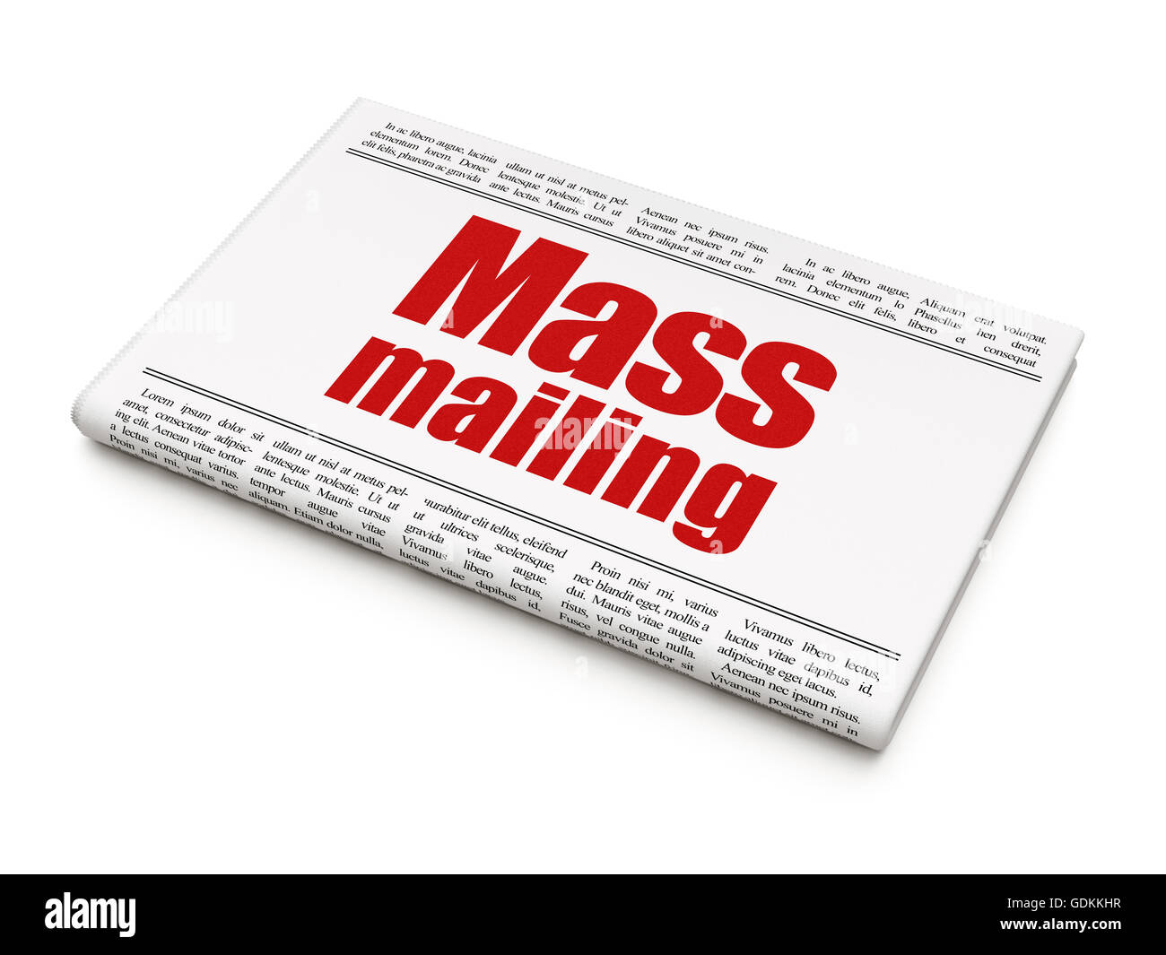 Marketing concept: newspaper headline Mass Mailing Stock Photo - Alamy