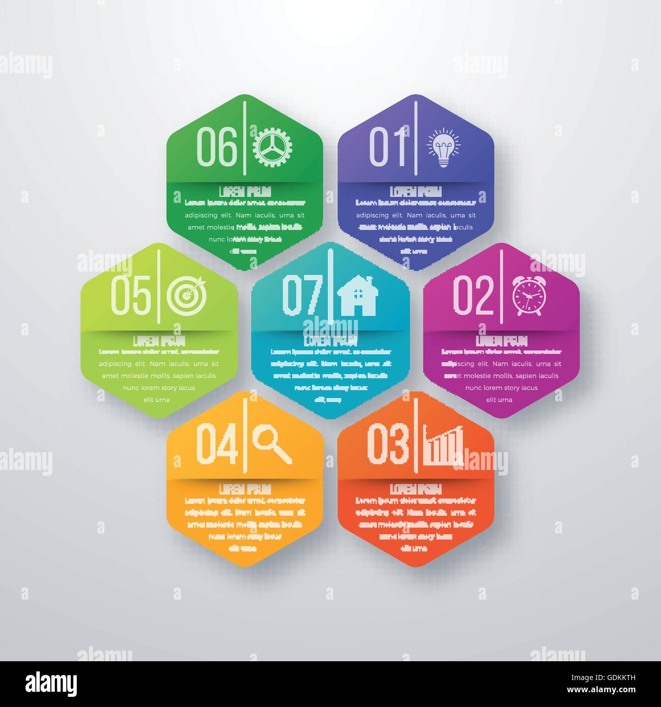 Vector illustration infographics seven hexagons Stock Vector Image ...