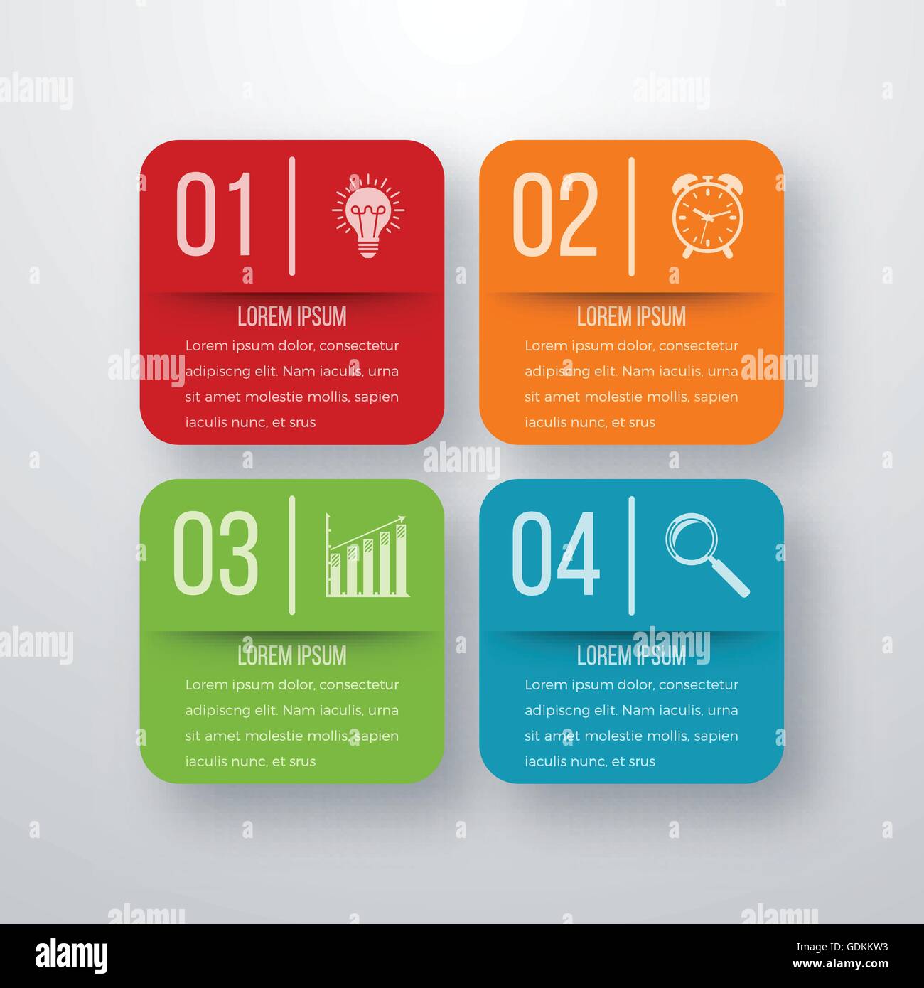 Vector illustration of four square infographics Stock Vector Image ...