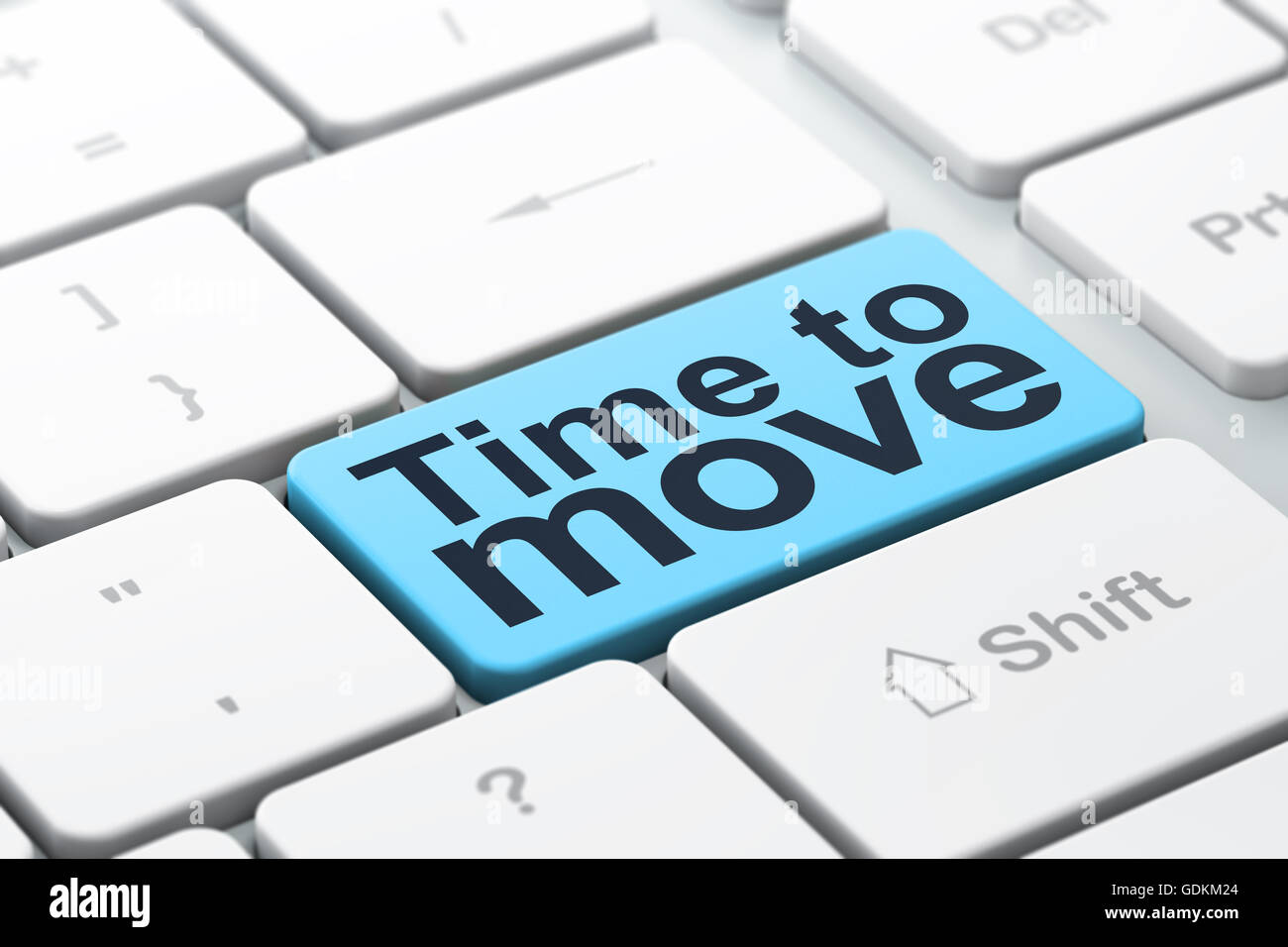 Timeline concept: Time to Move on computer keyboard background Stock ...