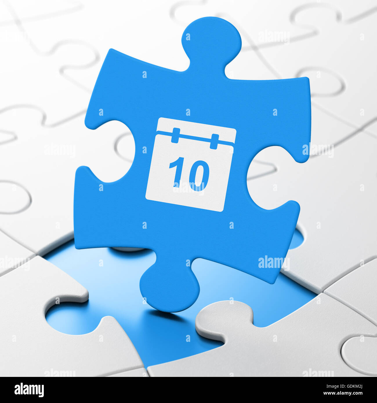 Time concept: Calendar on puzzle background Stock Photo - Alamy