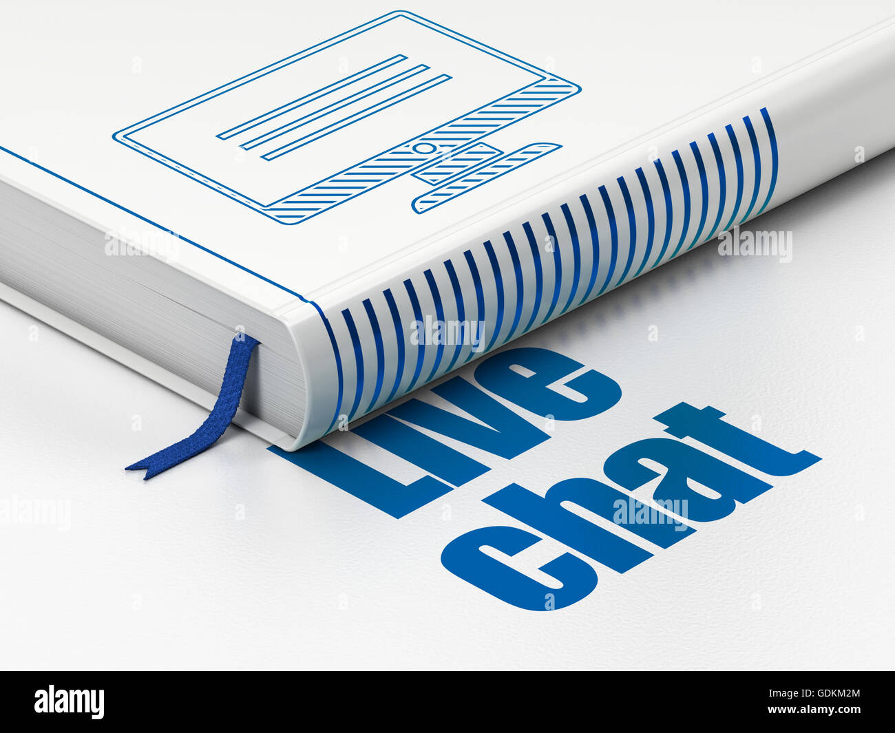 Web development concept: book Monitor, Live Chat on white background ...
