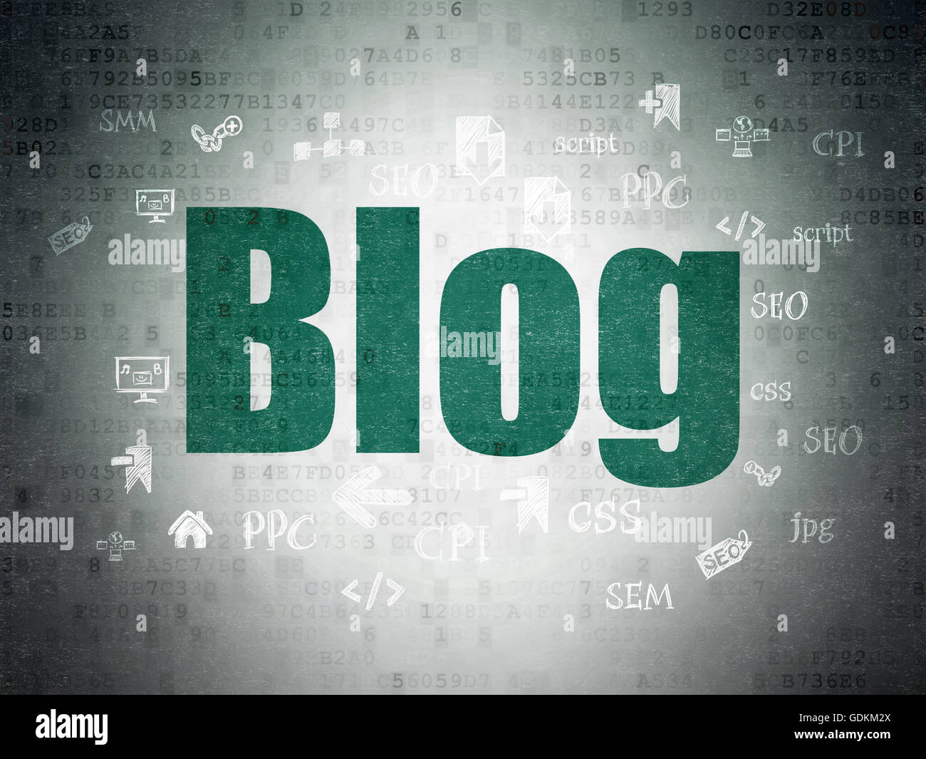 Web design concept: Blog on Digital Data Paper background Stock Photo ...