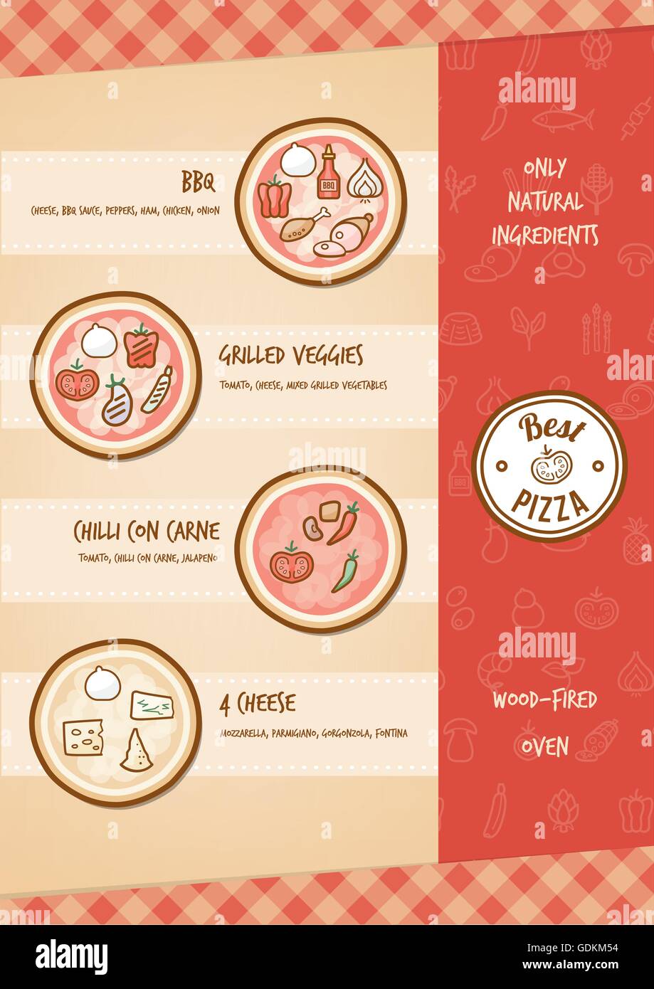 Chicken bbq pizza Stock Vector Images - Alamy