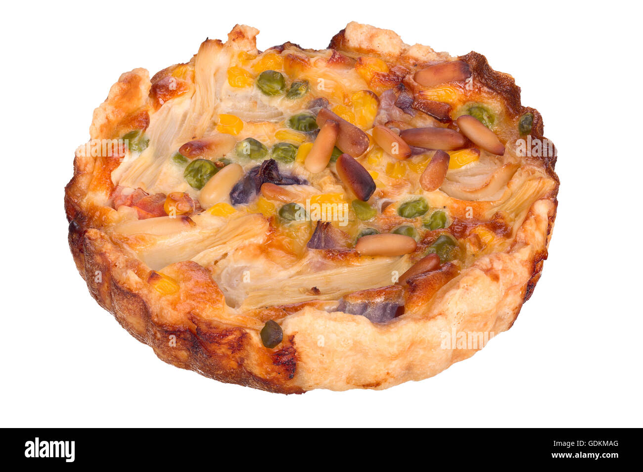 Handmade quiche isolated on white background Stock Photo - Alamy