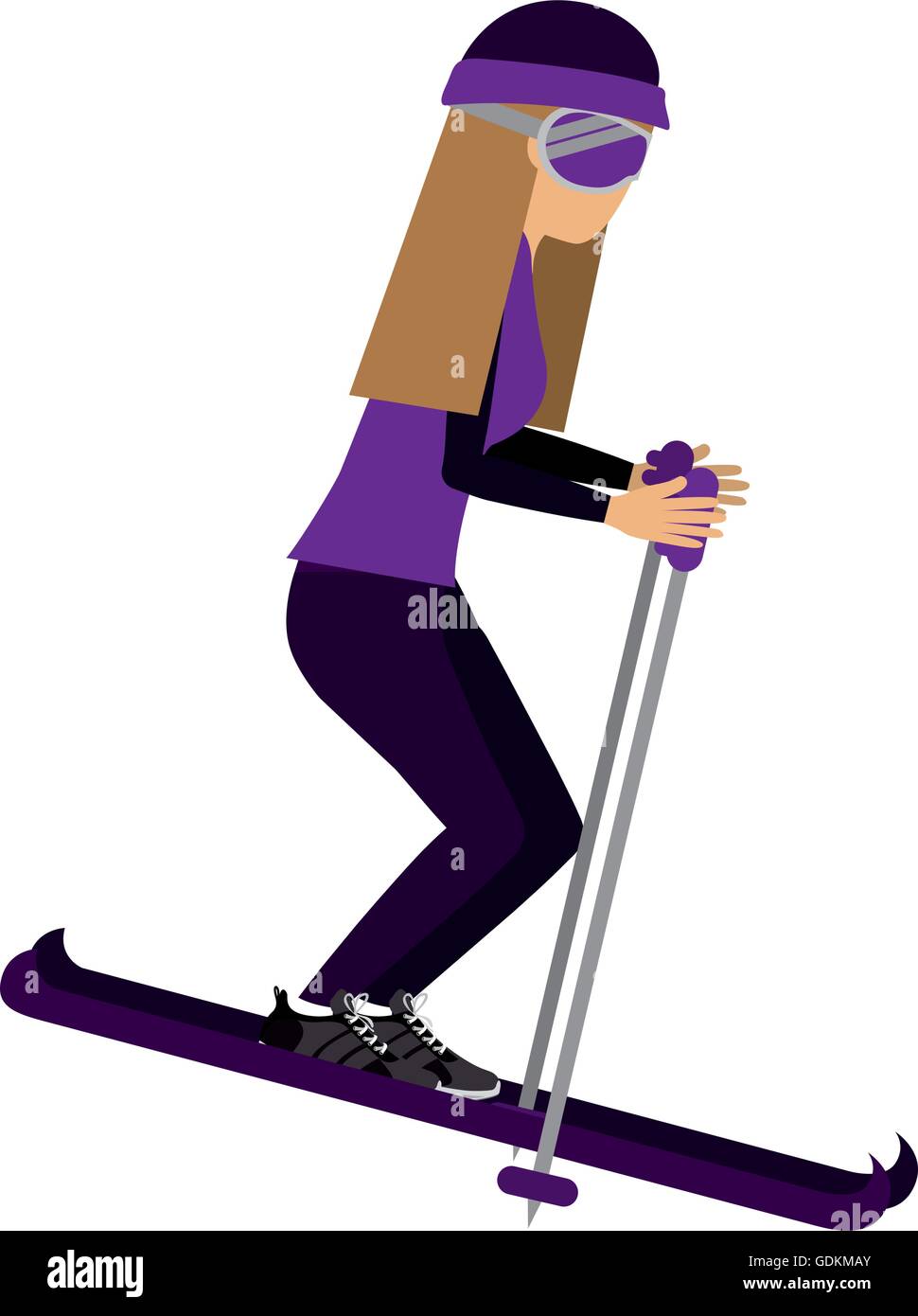 female athlete practicing isolated ski icon design Stock Vector Image ...