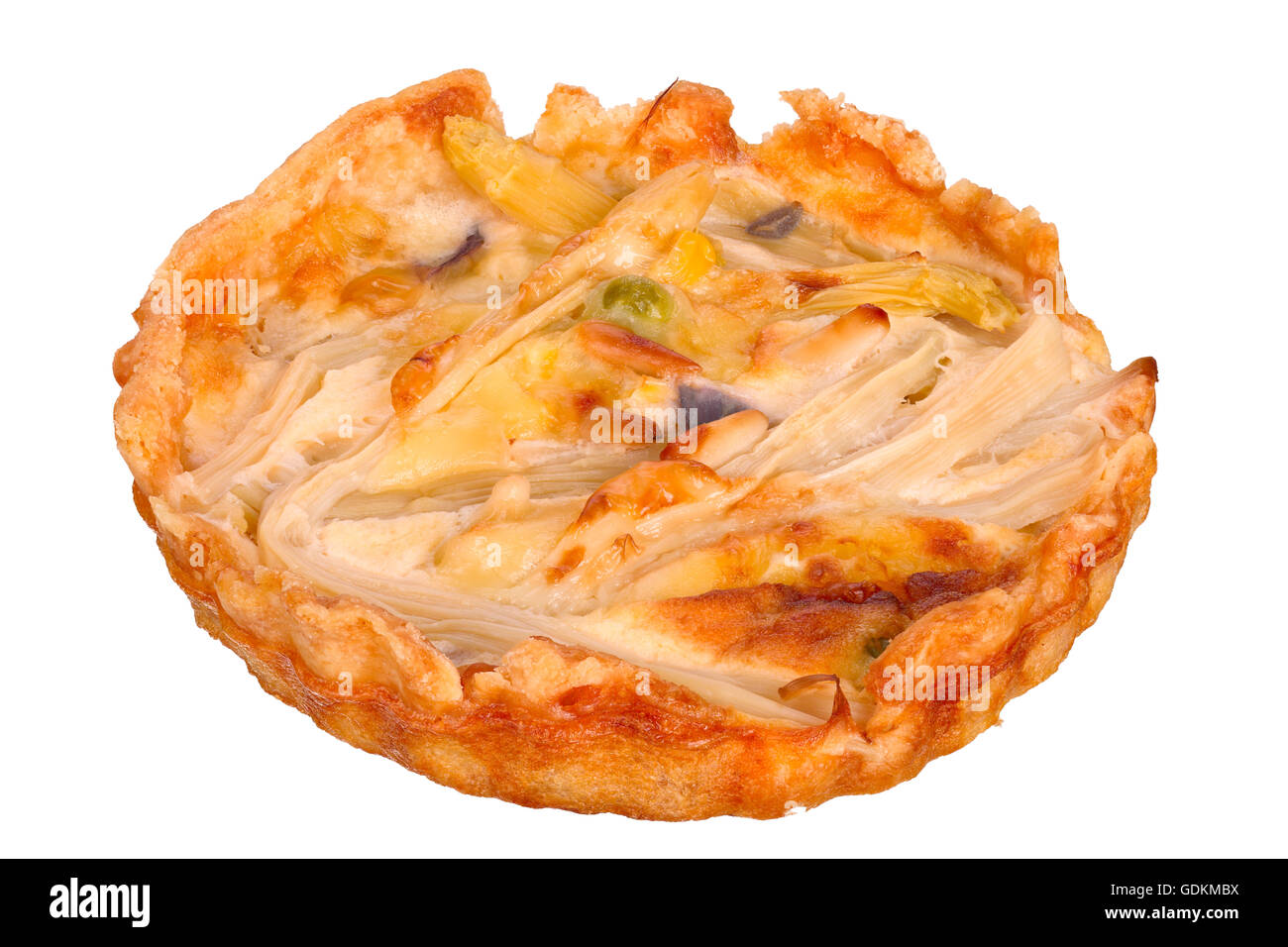 Handmade quiche isolated on white background Stock Photo - Alamy