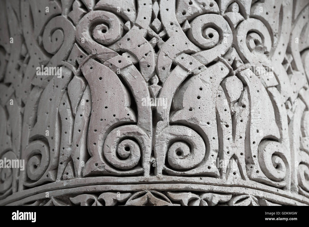 A traditional carved plaster column in Marrakech, Morocco Stock Photo ...