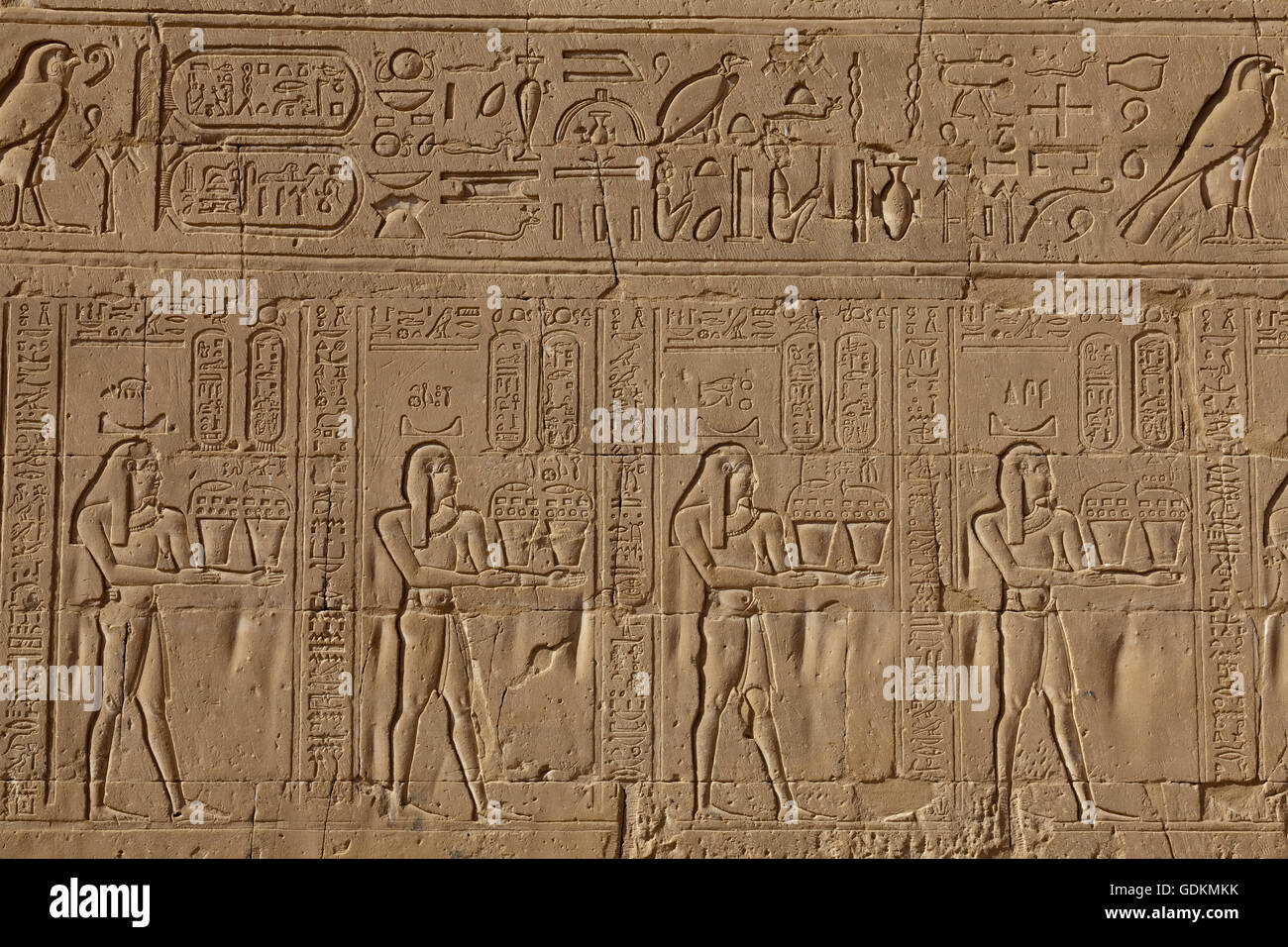 Wall carvings in Philae Temple, Egypt Stock Photo - Alamy