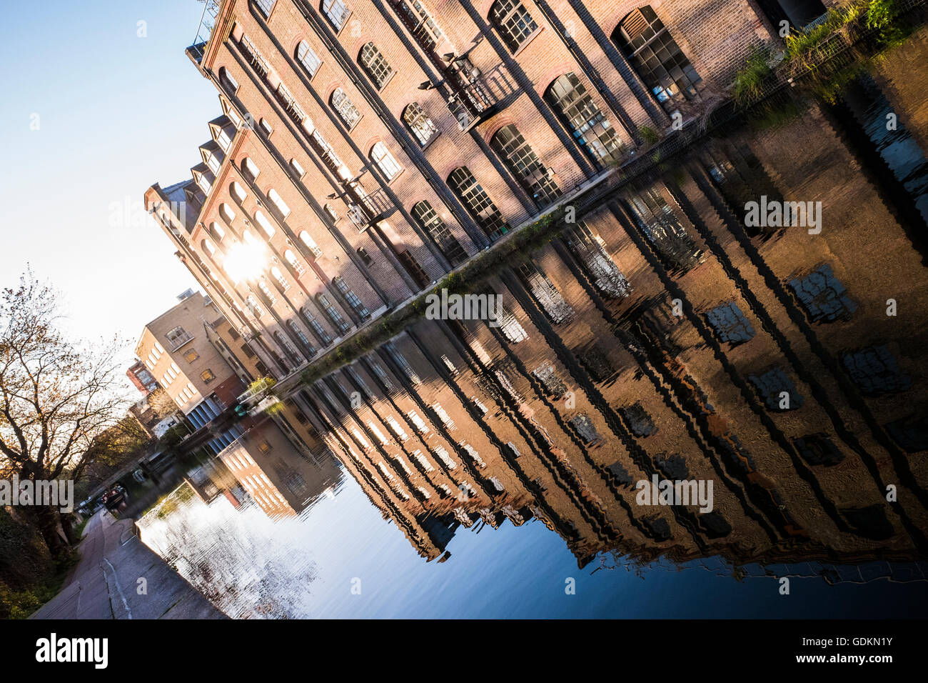 Regent's Canal building reflection, London, England, U.K Stock Photo ...