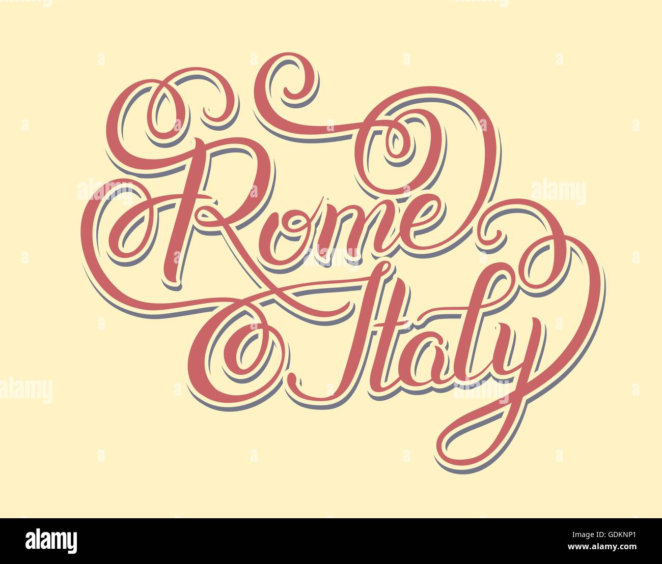 Italy hand written typography lettering hi-res stock photography and images - Alamy