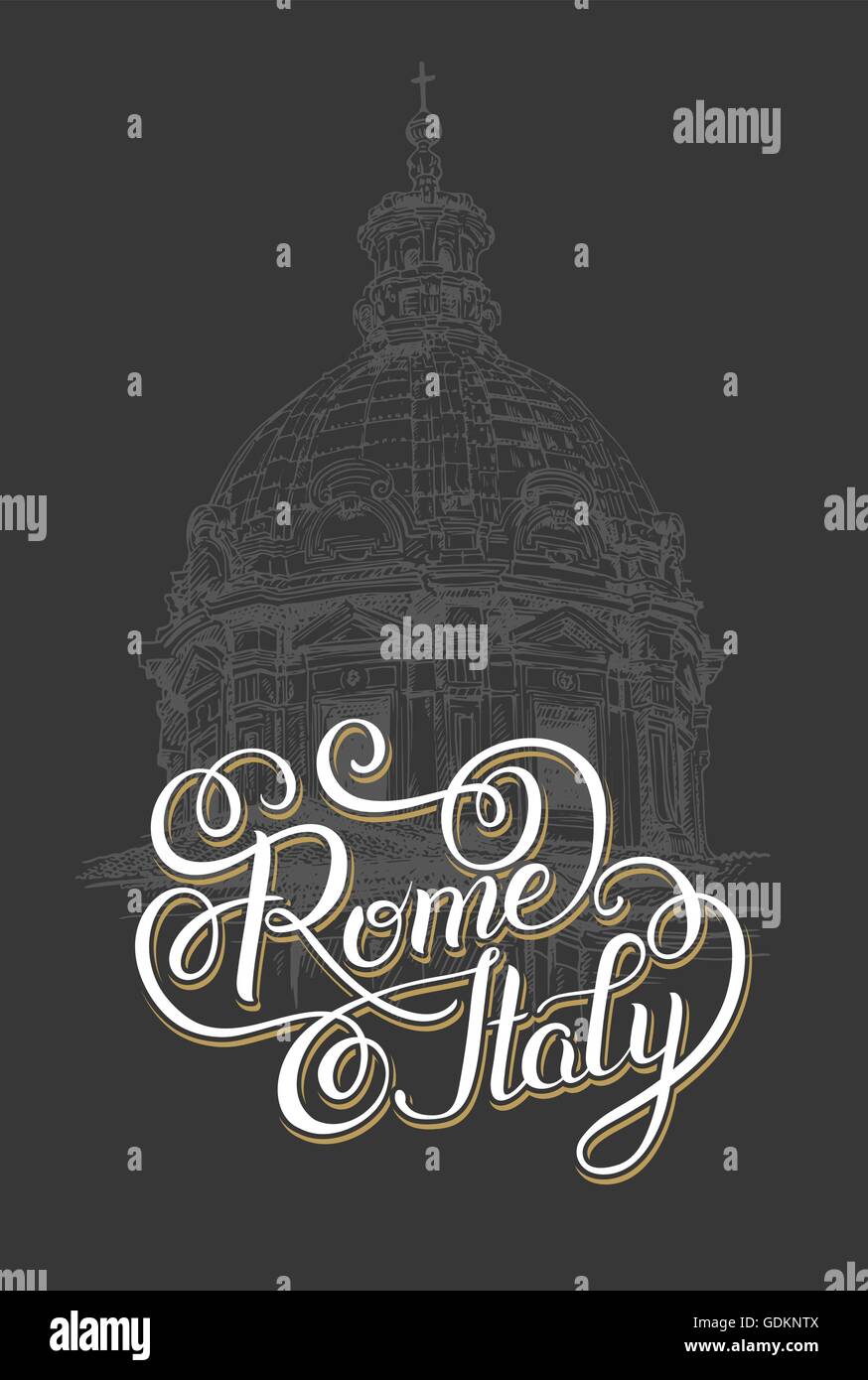 lettering inscription Rome Italy - capital city typography writt Stock ...