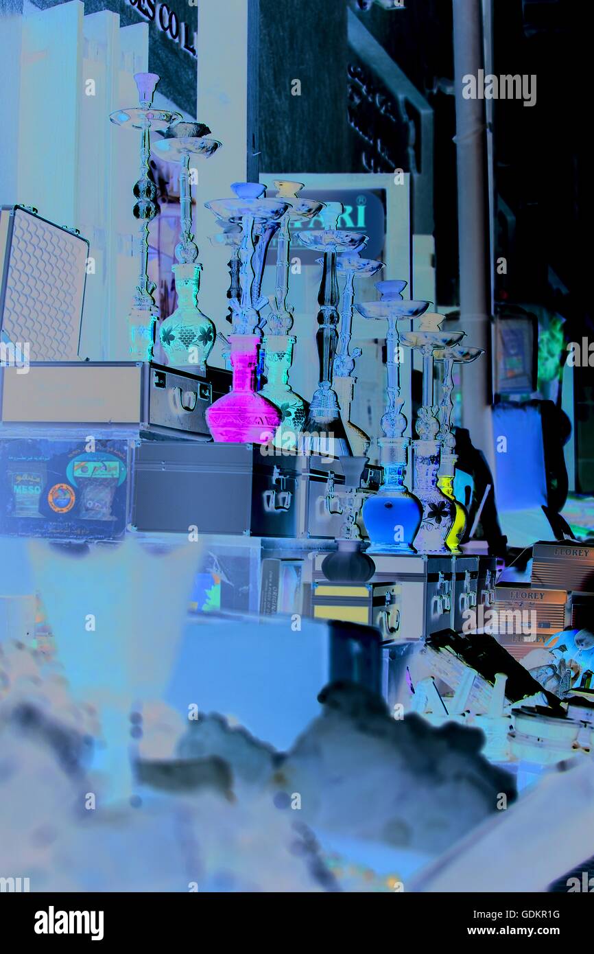 Shisha display at the Deira spice souk, Dubai, UAE Stock Photo - Alamy