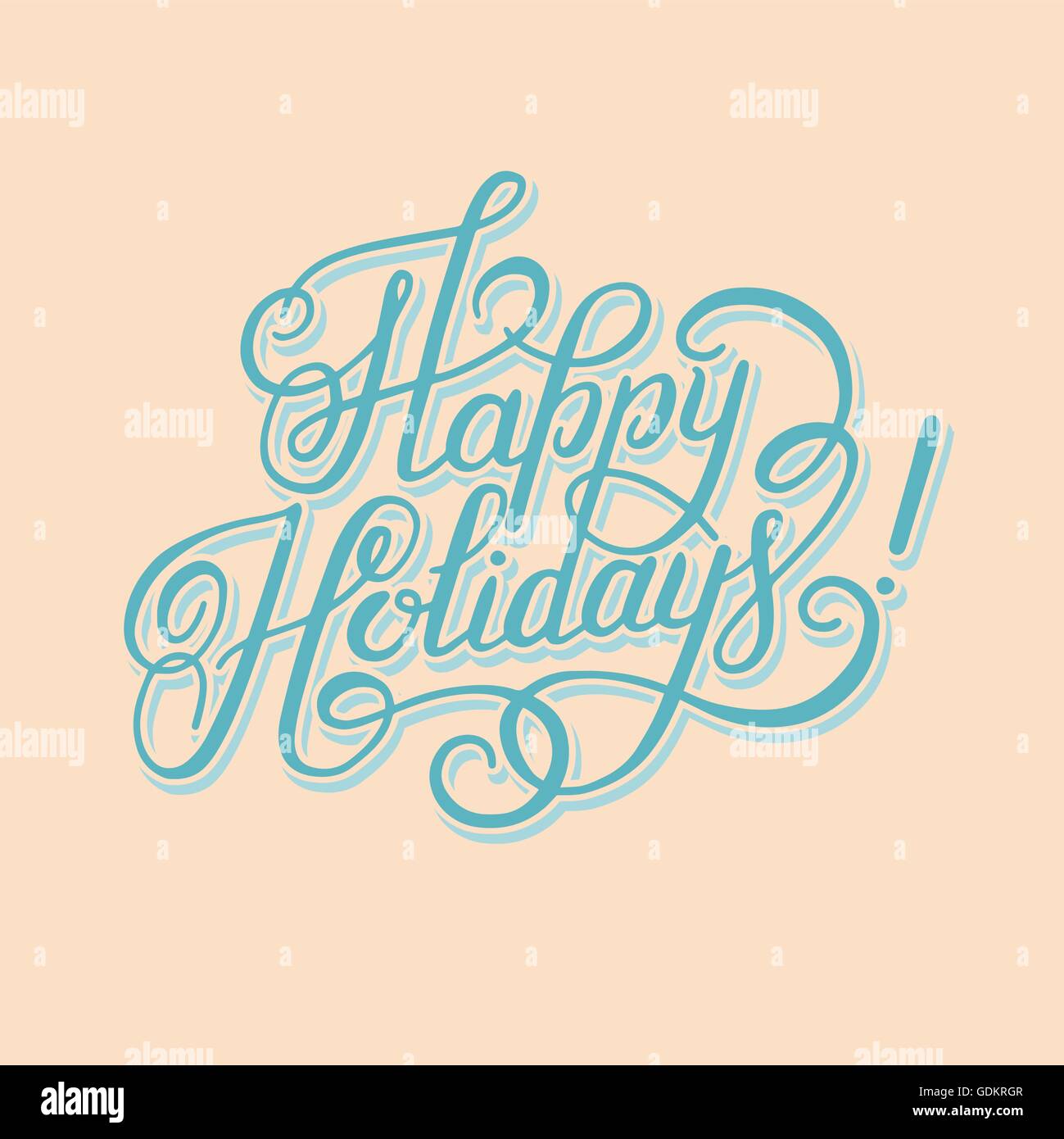 Happy Holidays hand lettering inscription, Christmas calligraphy Stock ...