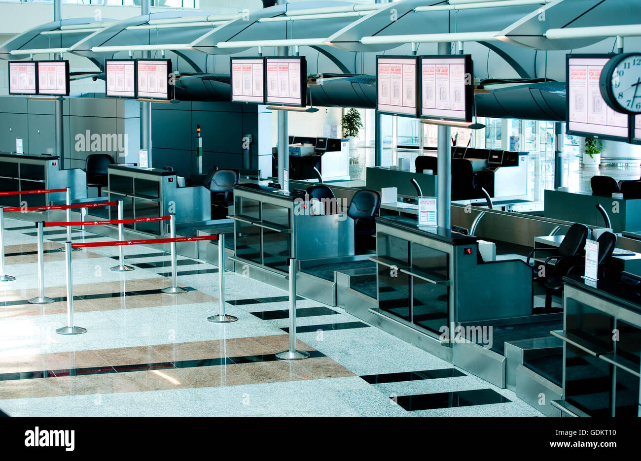 Baggage check-in counters, Sharjah International Airport, July 2007 ...