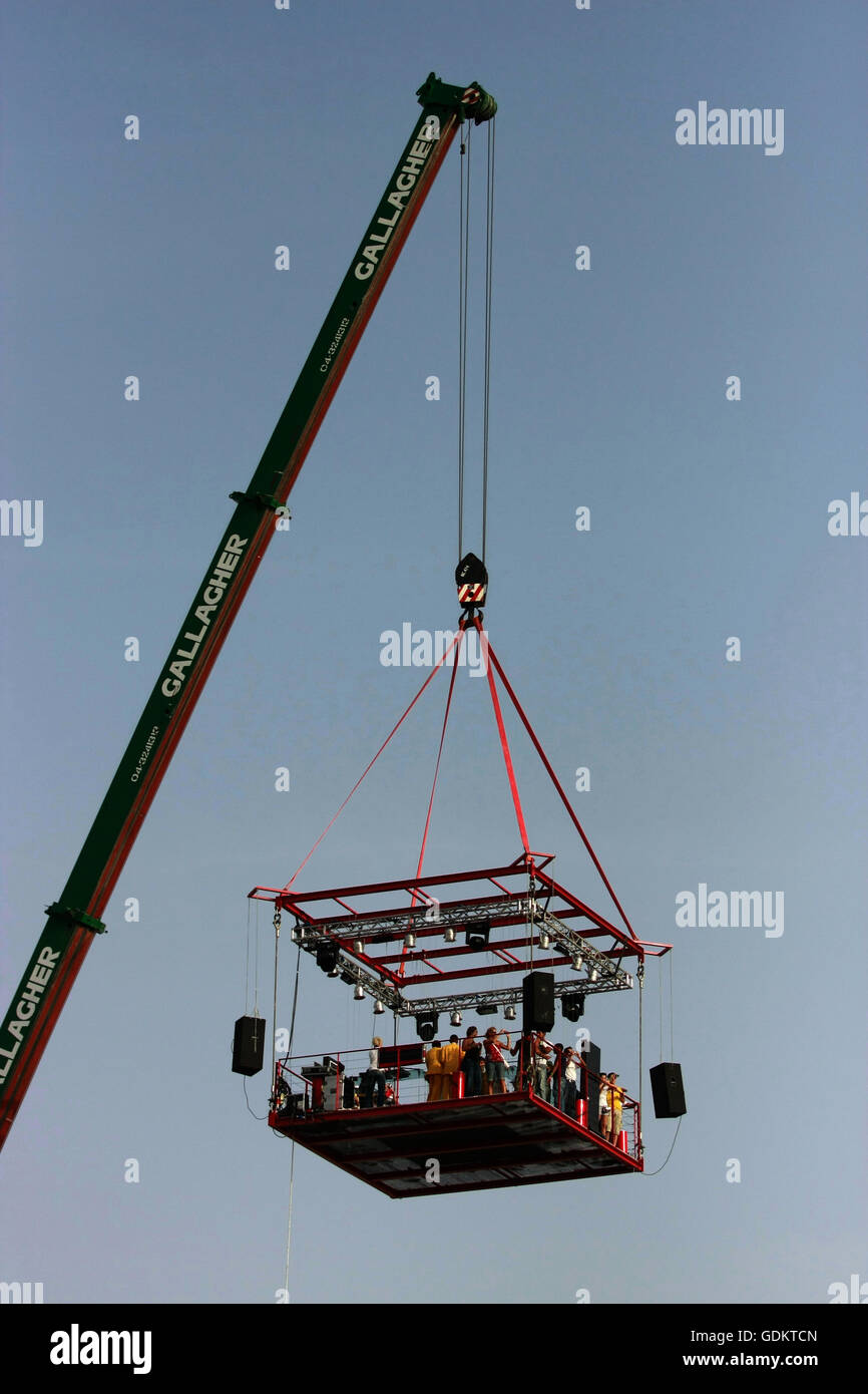 A platform suspended in mid-air at the Urban Desert concert, Festival ...