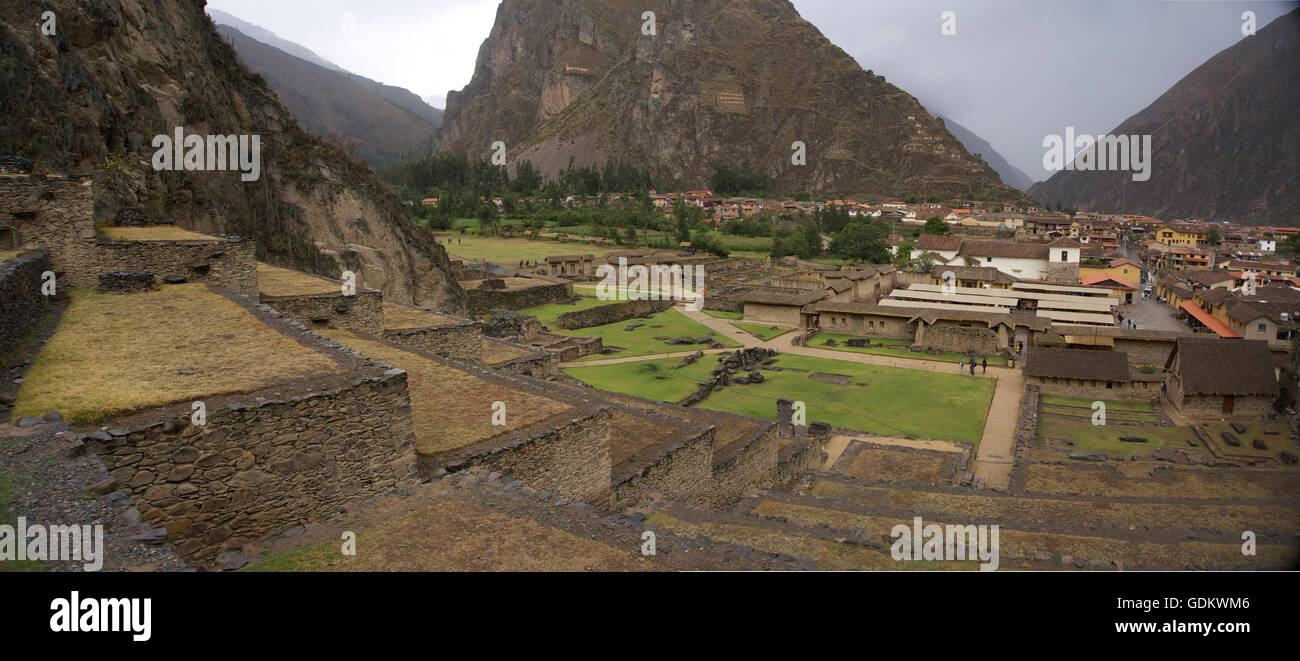 a village popping up around incan ruins Stock Photo - Alamy