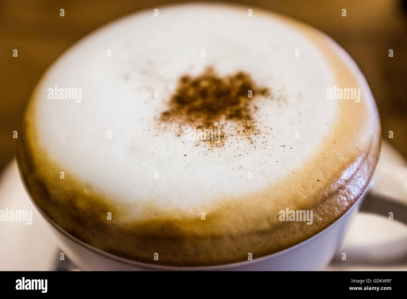 Close up of white froth of a cup of cappuccino,cafe life Stock Photo ...