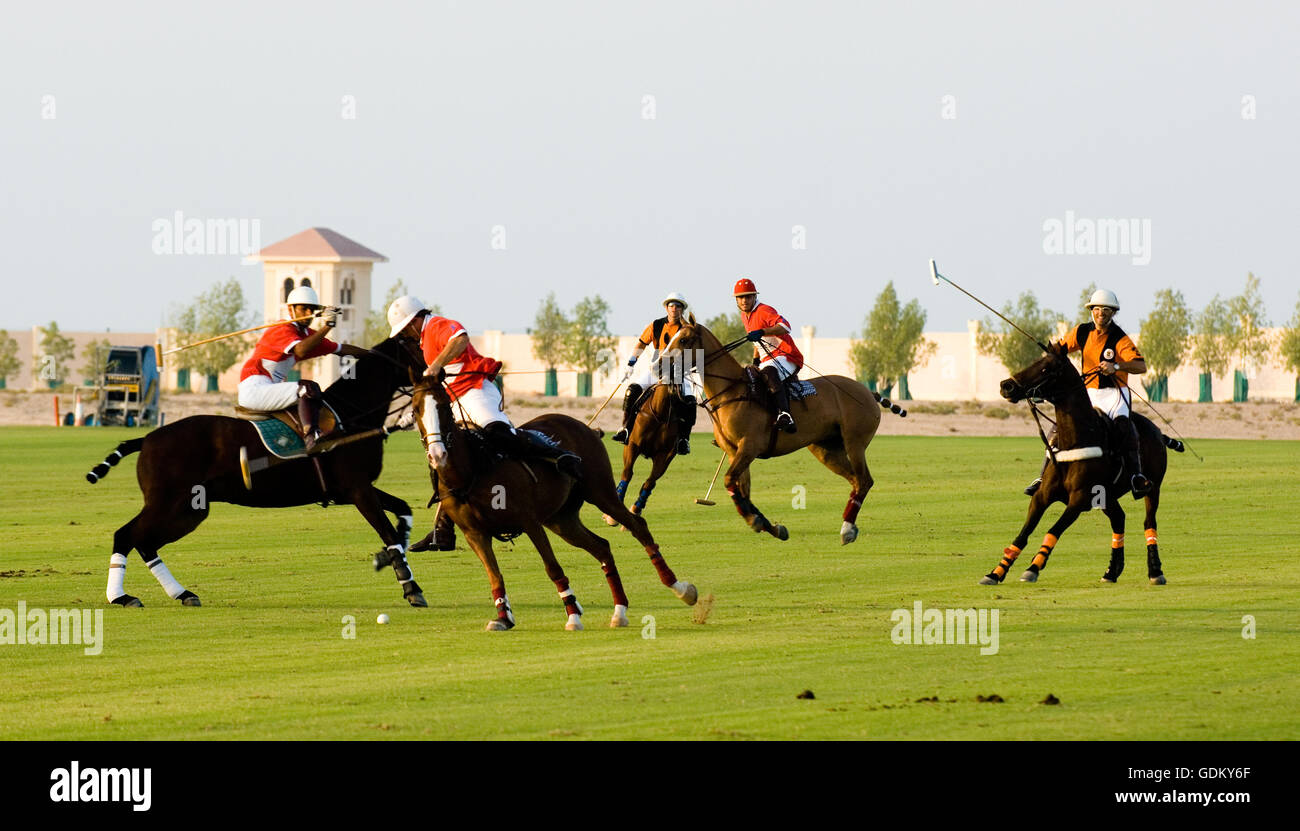 Men playing polo, Dubai, UAE Stock Photo - Alamy