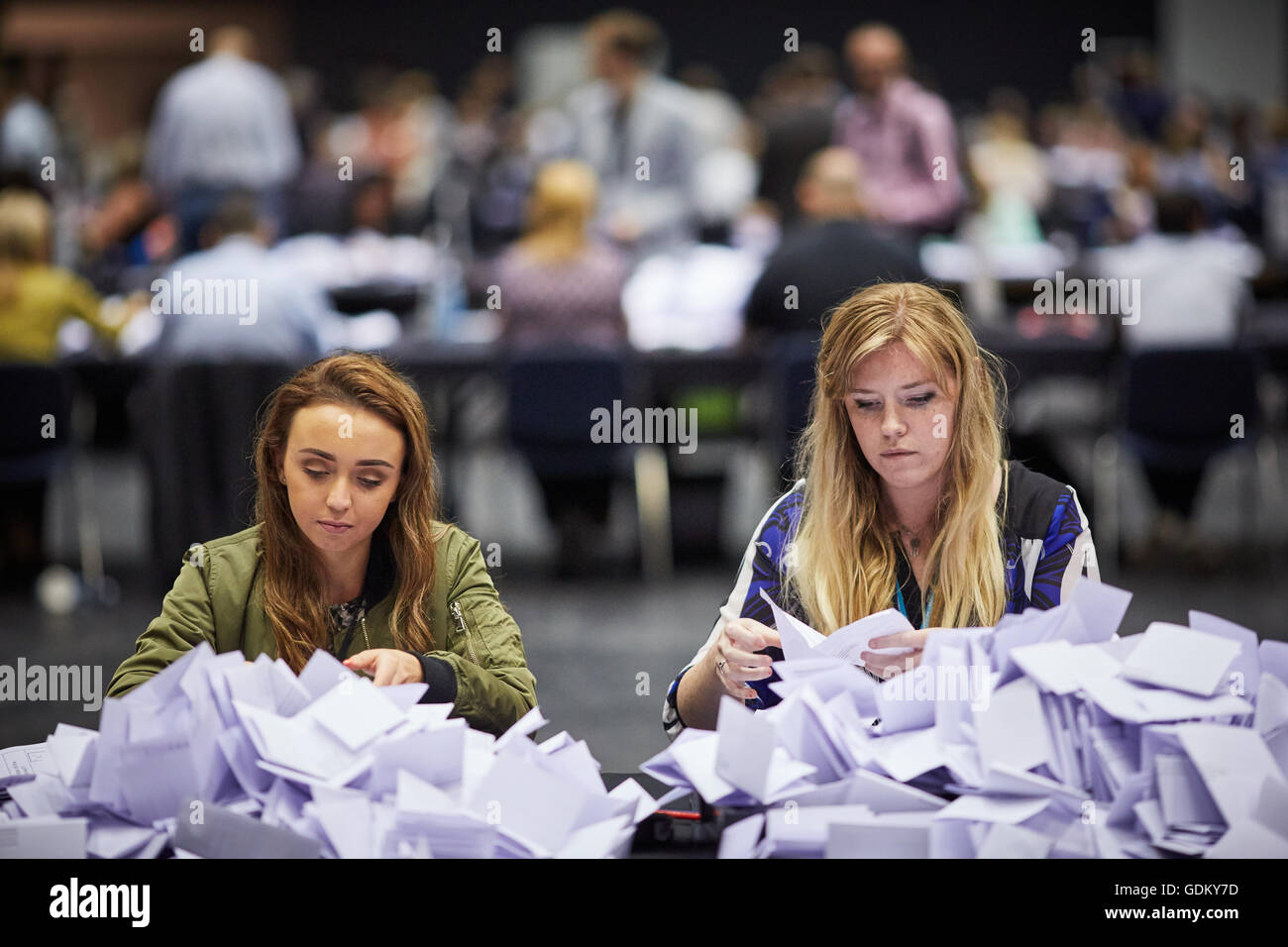 Voting count council workers counting papers ticked box voter uk ...